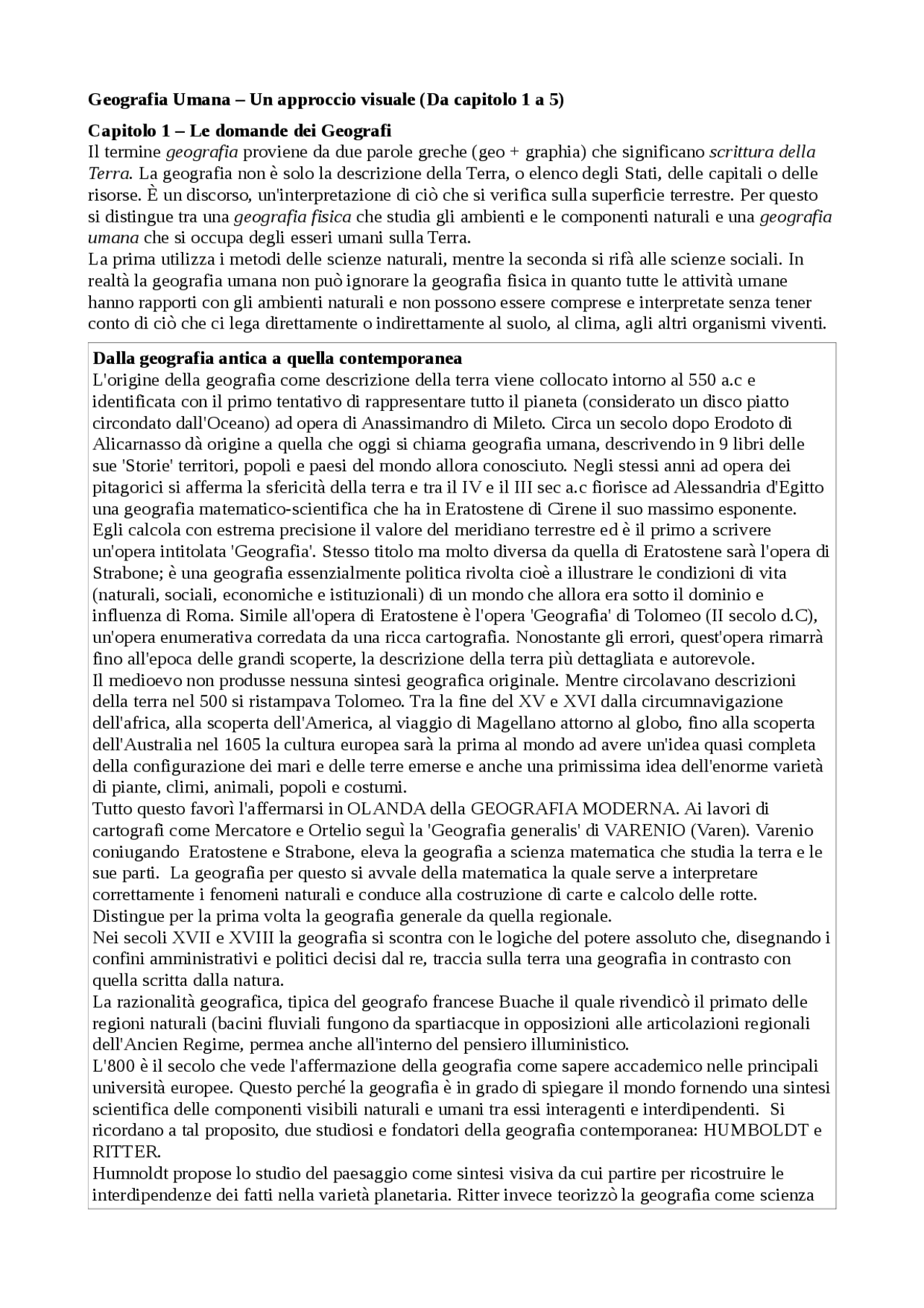 Geografia Umana Un Approccio Visuale 2016 Docsity