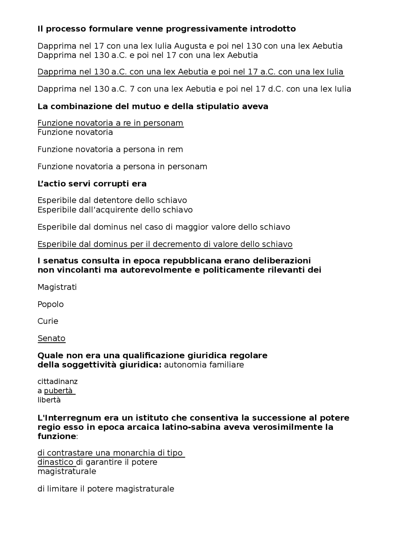 Test E Domande Desame Storia Diritto Romano Prove Desame Di Storia