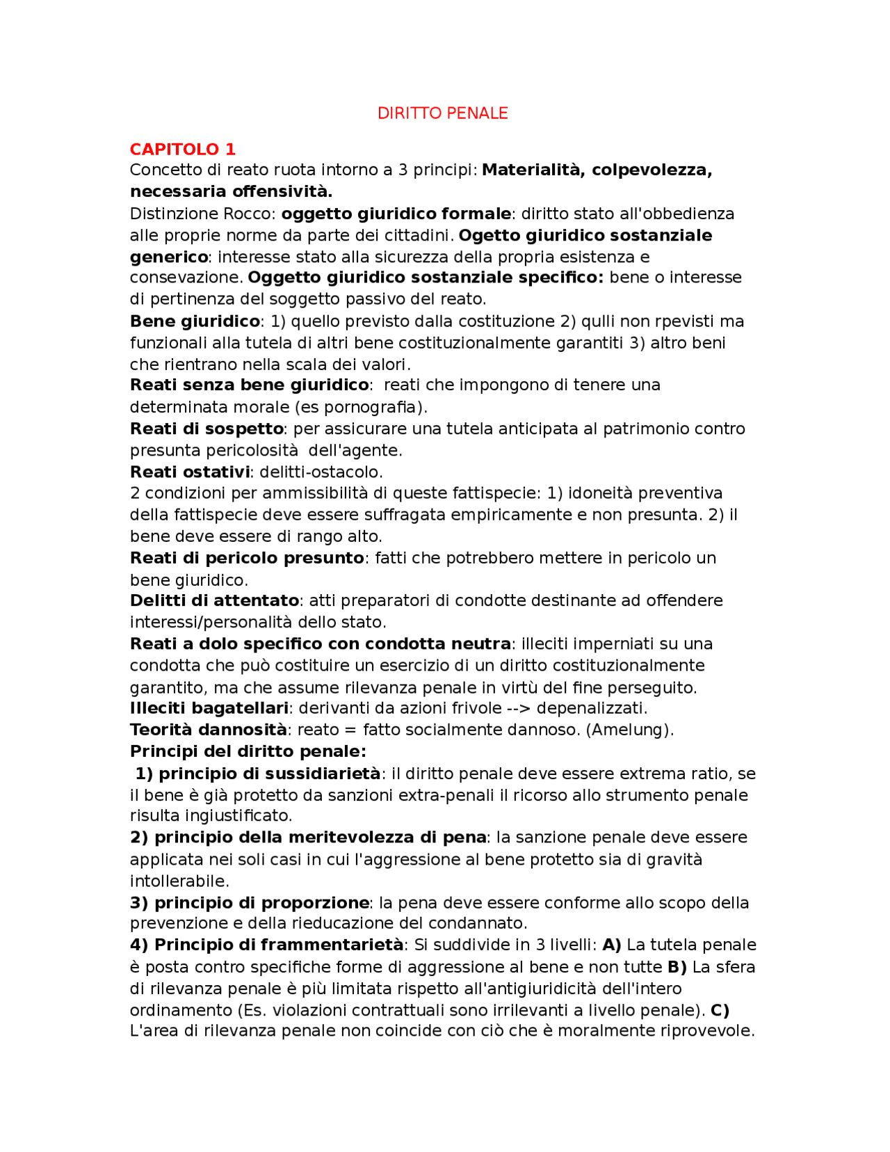Schema Riassuntivo Dellesame Di Diritto Penale Parte Generale Prof
