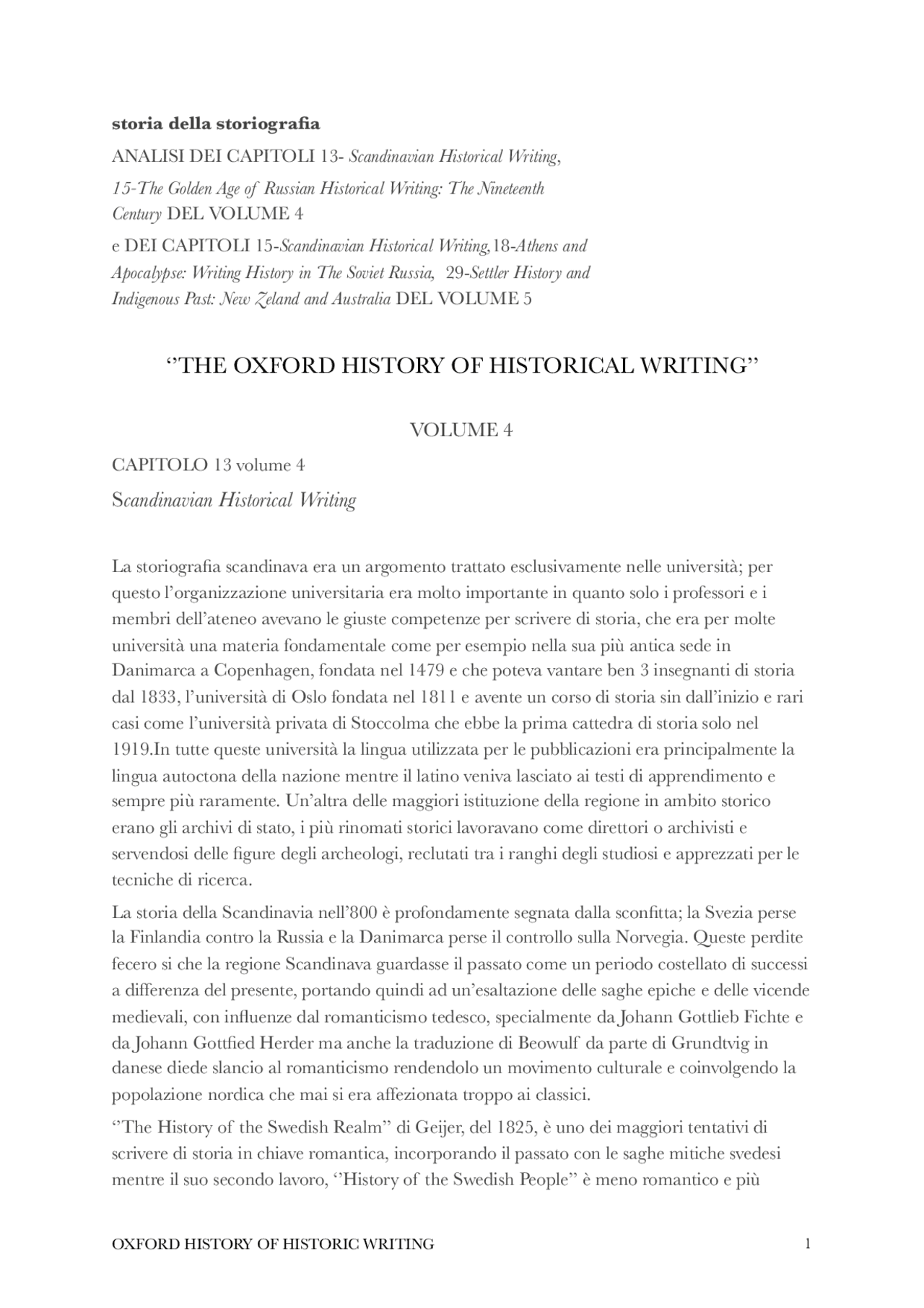 Oxford History of Historical Writing - Docsity