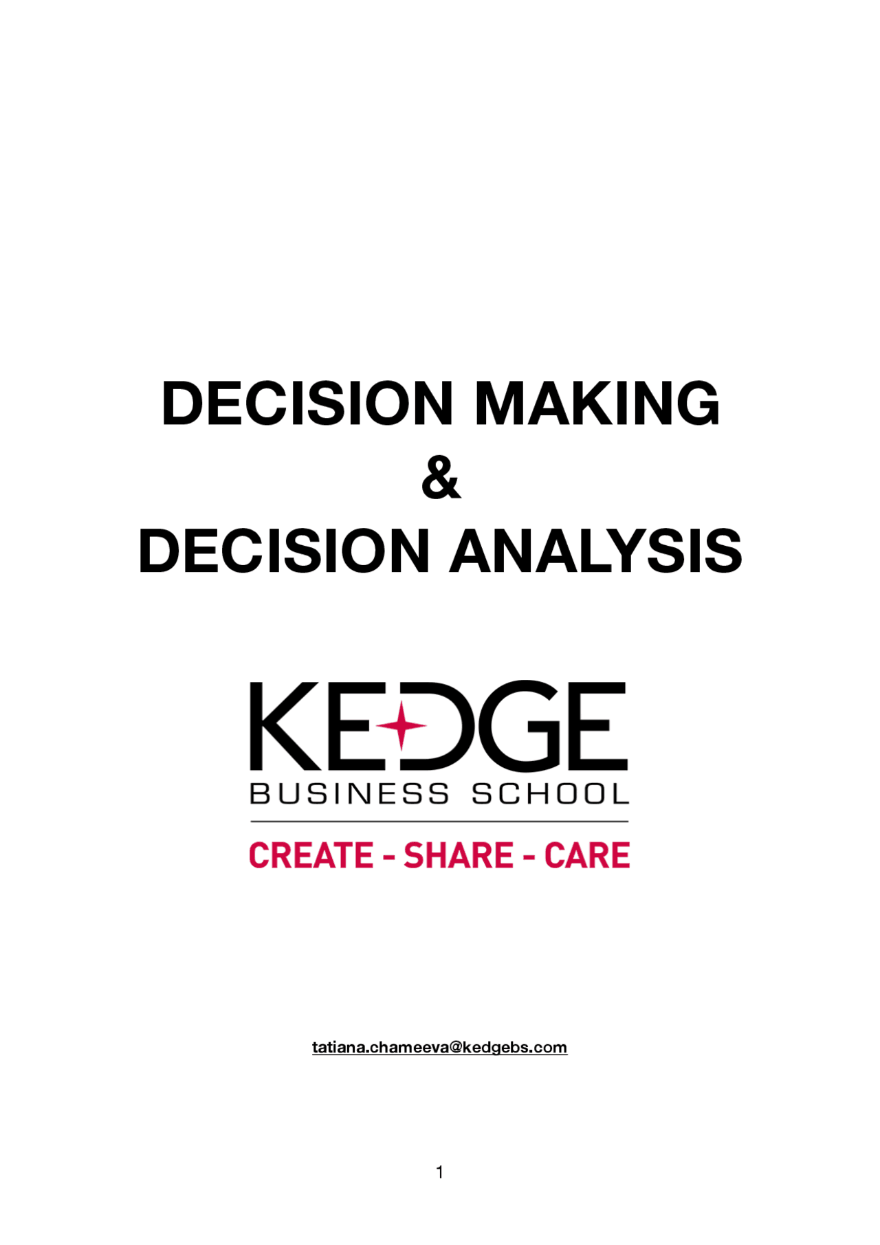 Decision Making And Decision Analysis Docsity