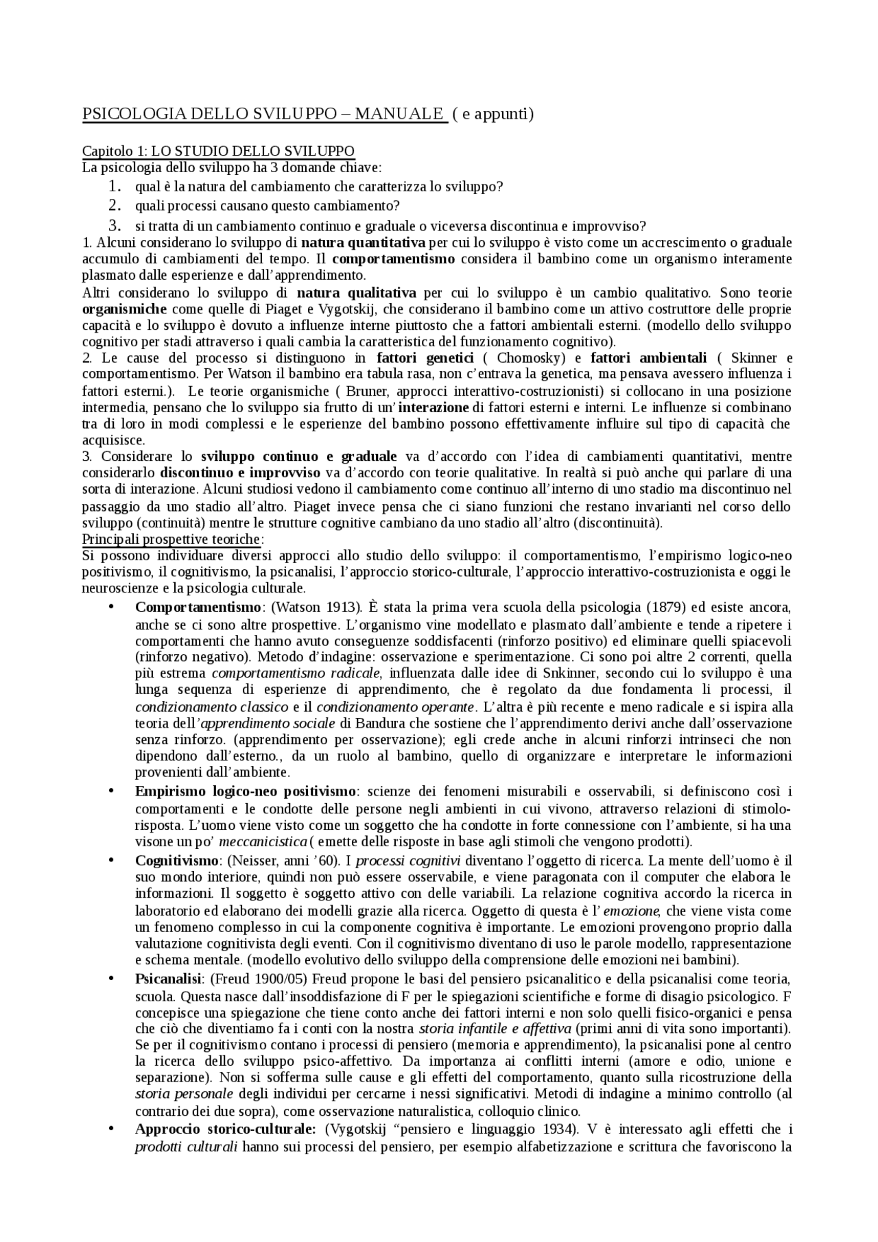 Psicologia Dello Sviluppo Camaioni Di Blasio Docsity