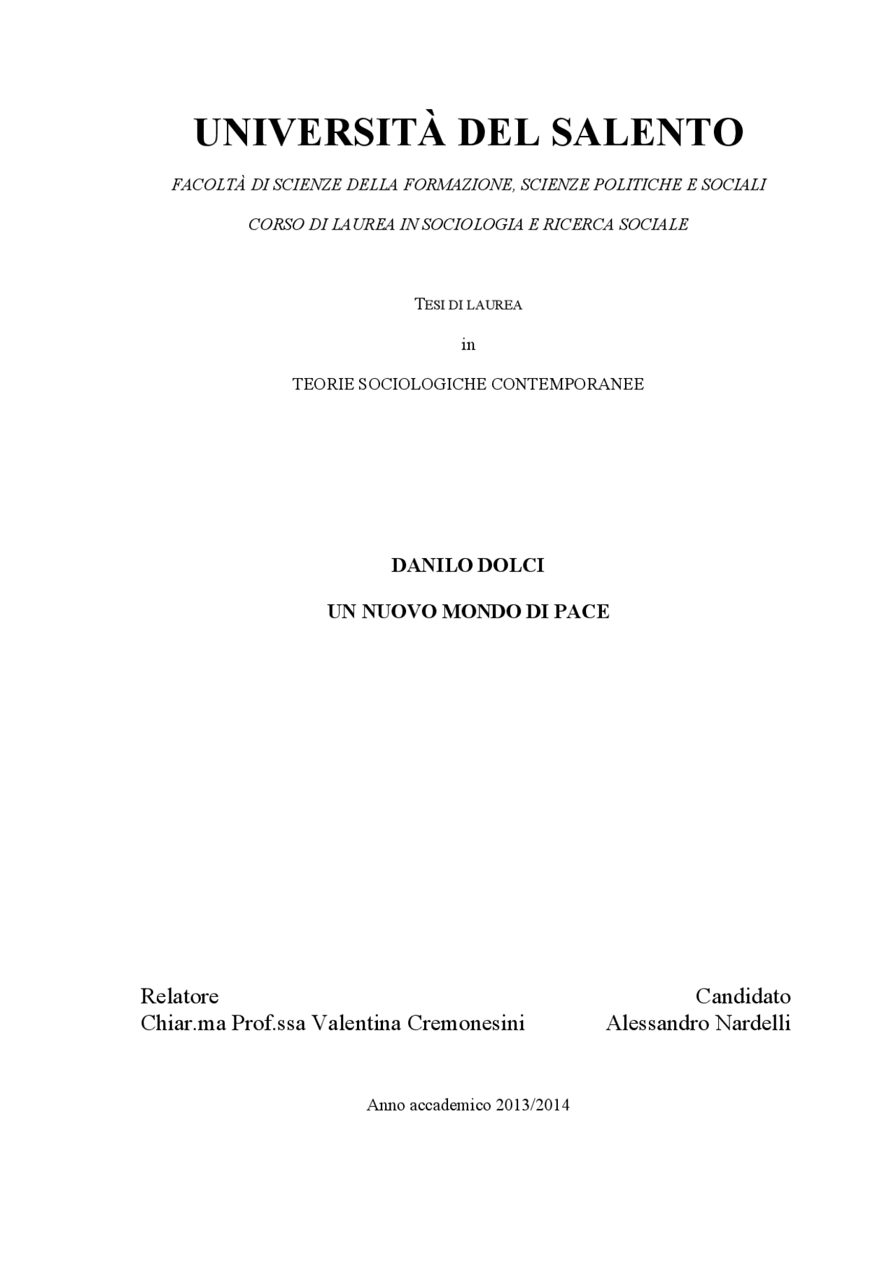 Danilo Dolci Un Nuovo Mondo Di Pace Docsity