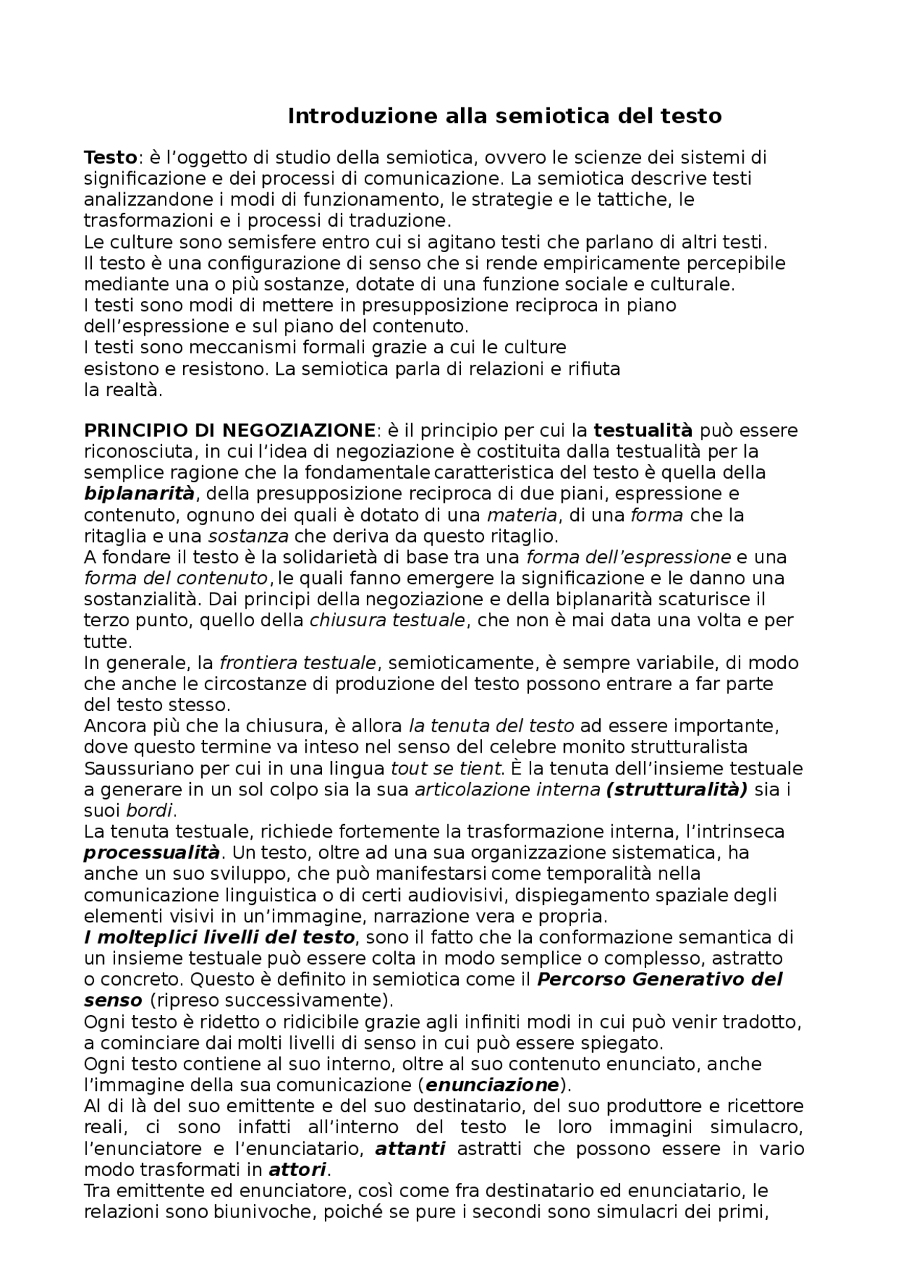 Introduzione Alla Semiotica Del Testo Docsity