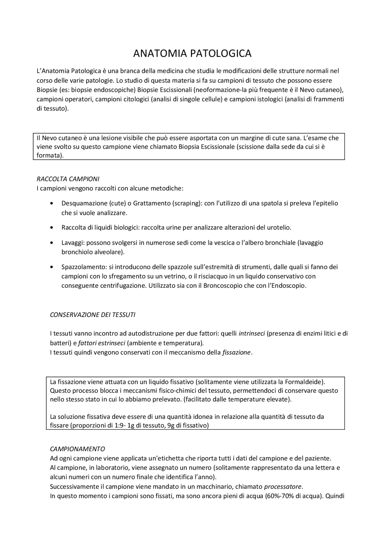 Appunti Di Anatomia Patologica Per Cdl Infermieristica Docsity