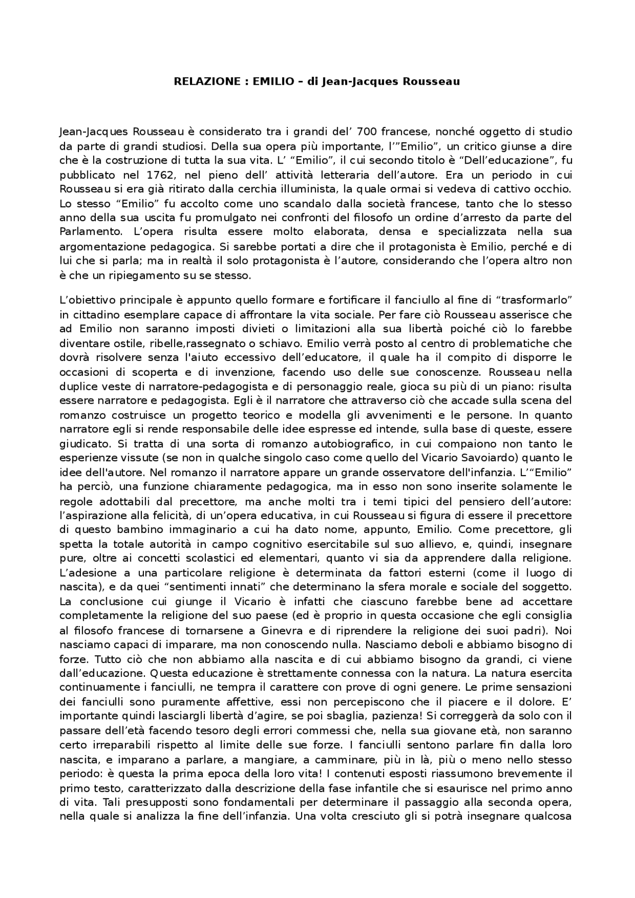 Jean Jacques Rousseau Docsity