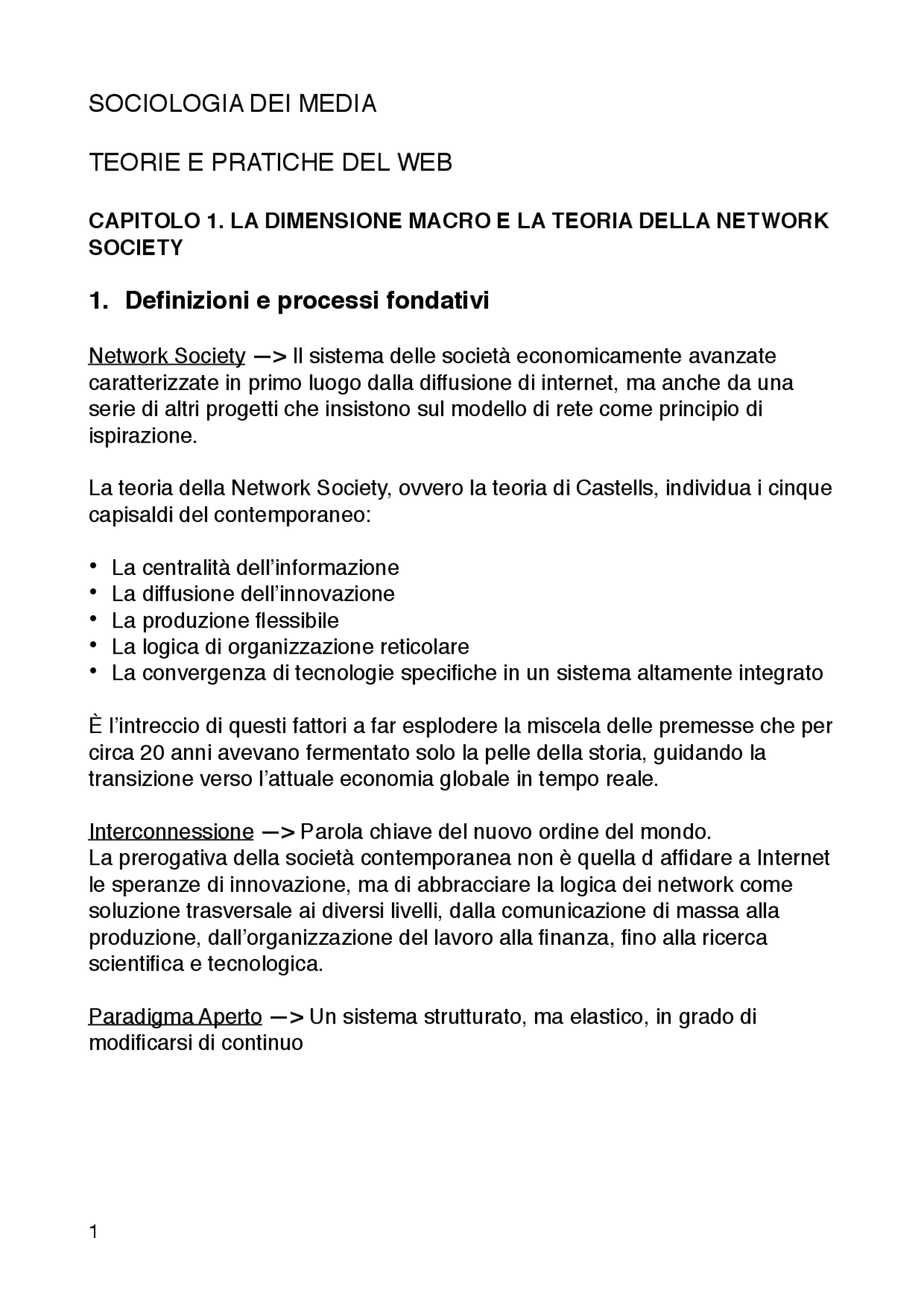 Teorie E Pratiche Del Web Riassunto Andrea Miconi Docsity