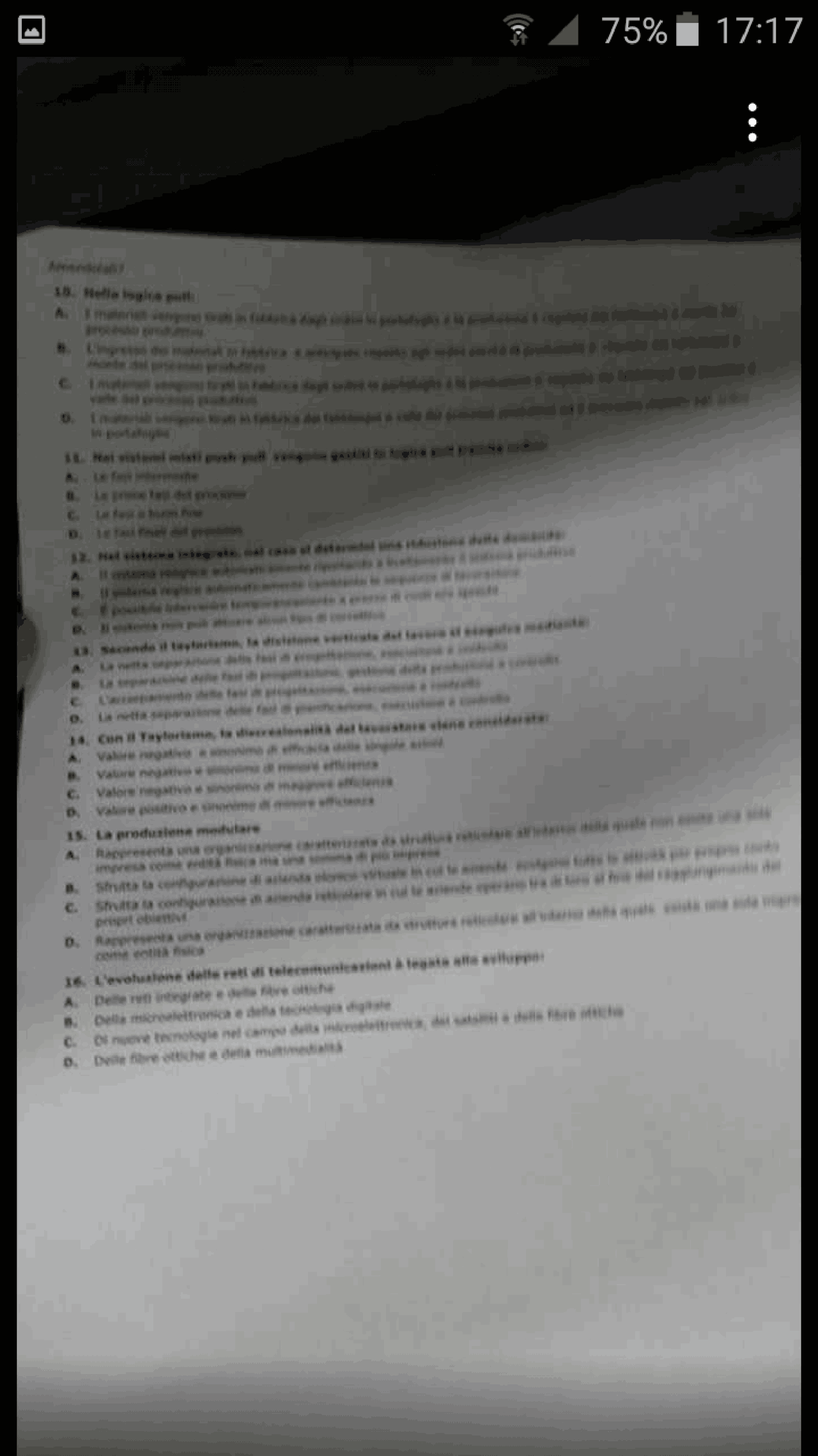 Esame Tecnoloia Dei Cicli Produttivi Docsity