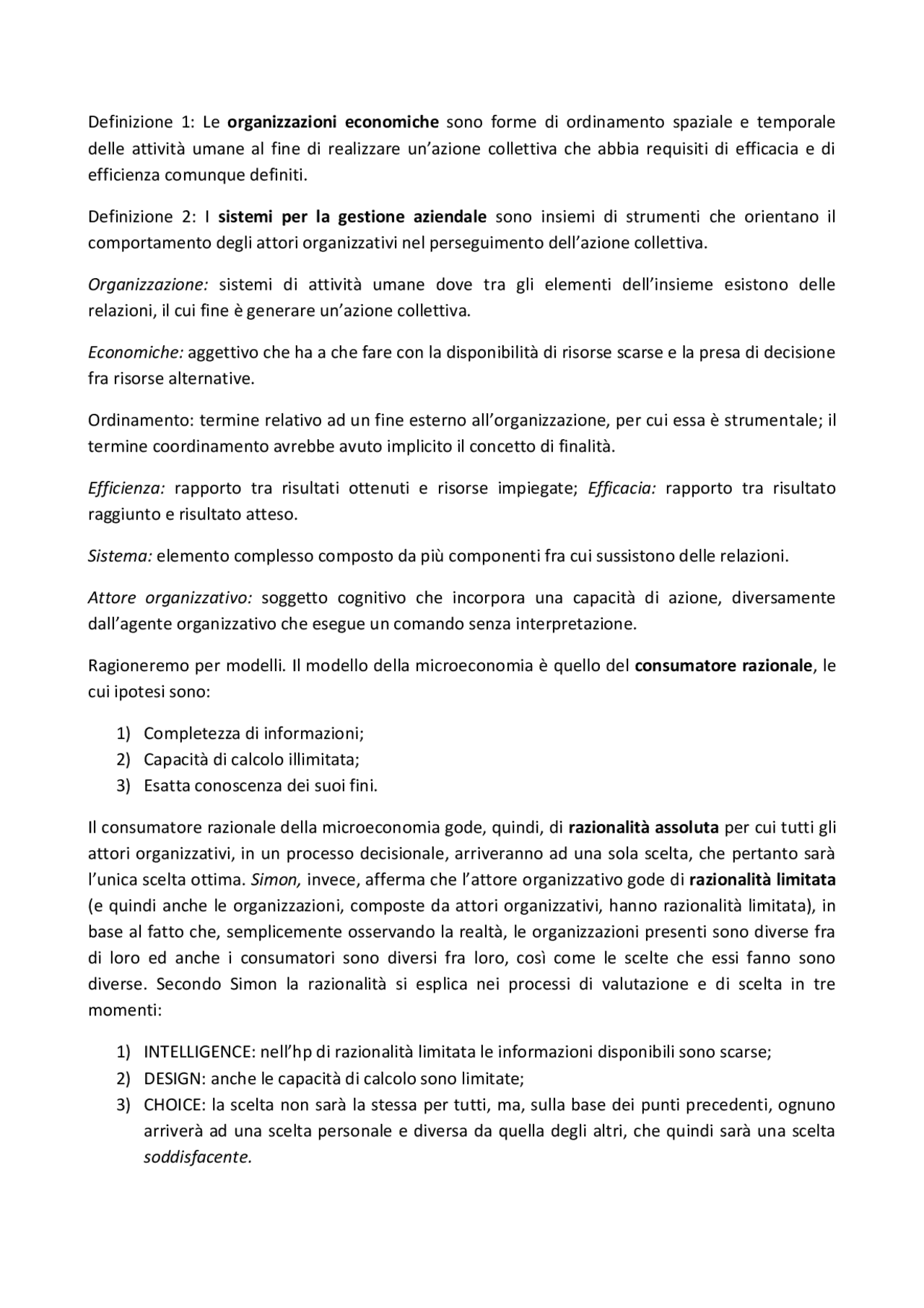 Riassunti Sistemi Per La Gestione Aziendale Docsity