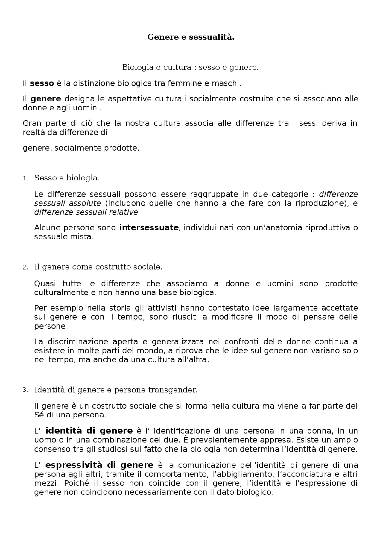 Manuale Di Sociologia Genere E Sessualità Docsity