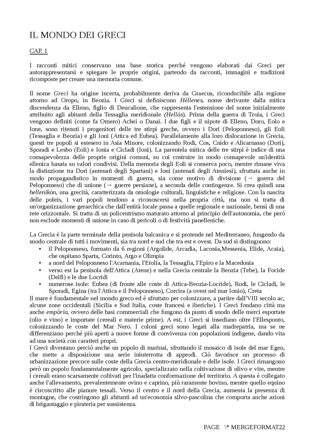 Il Mondo Dei Greci G Daverio Rocchi Docsity