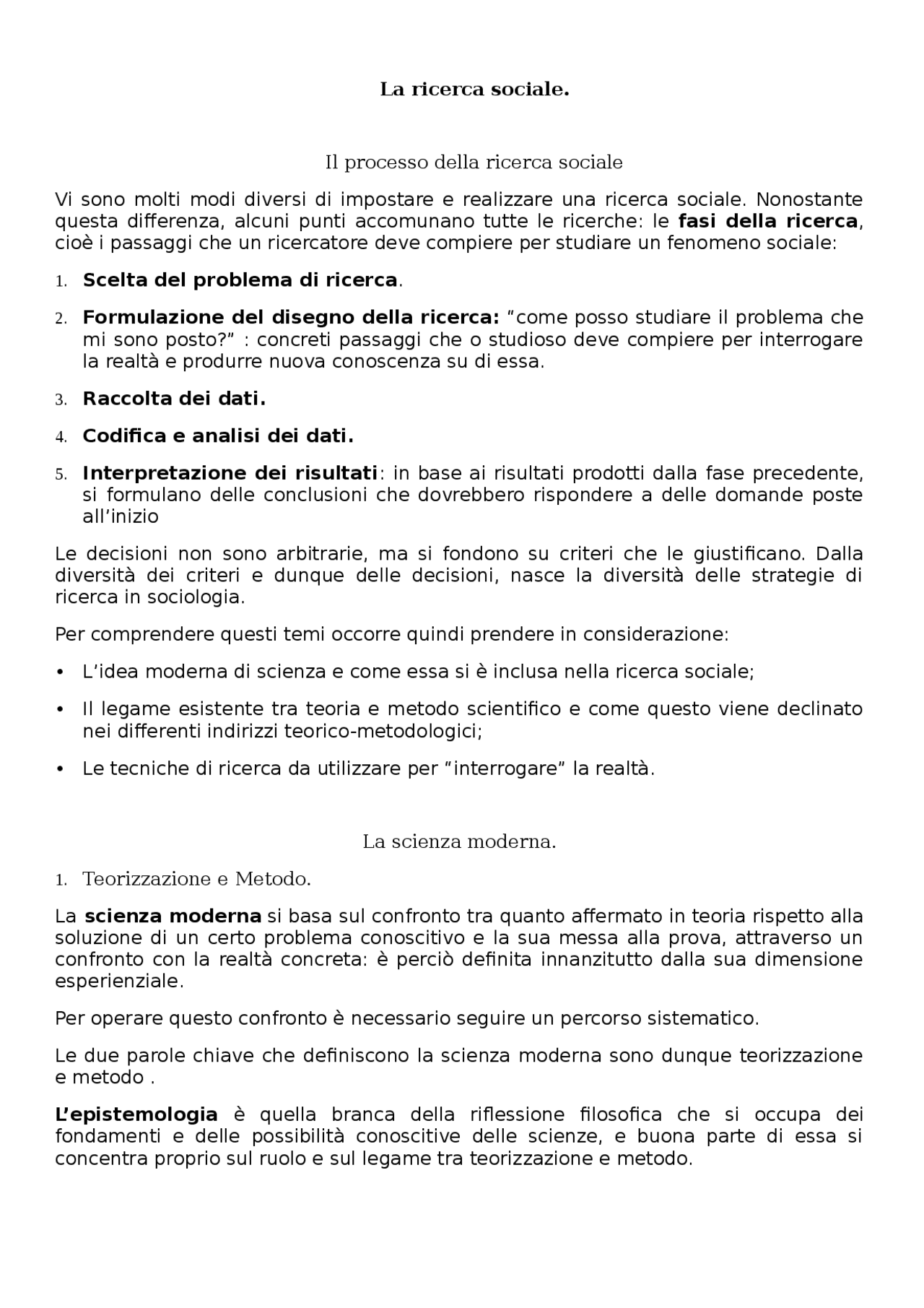Manuale Di Sociologia La Ricerca Sociale Docsity