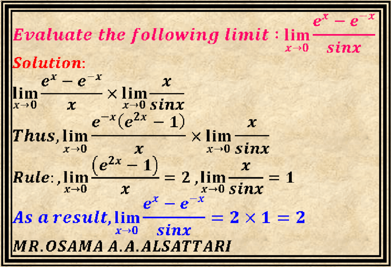 Limit of trigonometric and exponential functions | Exercises Calculus ...