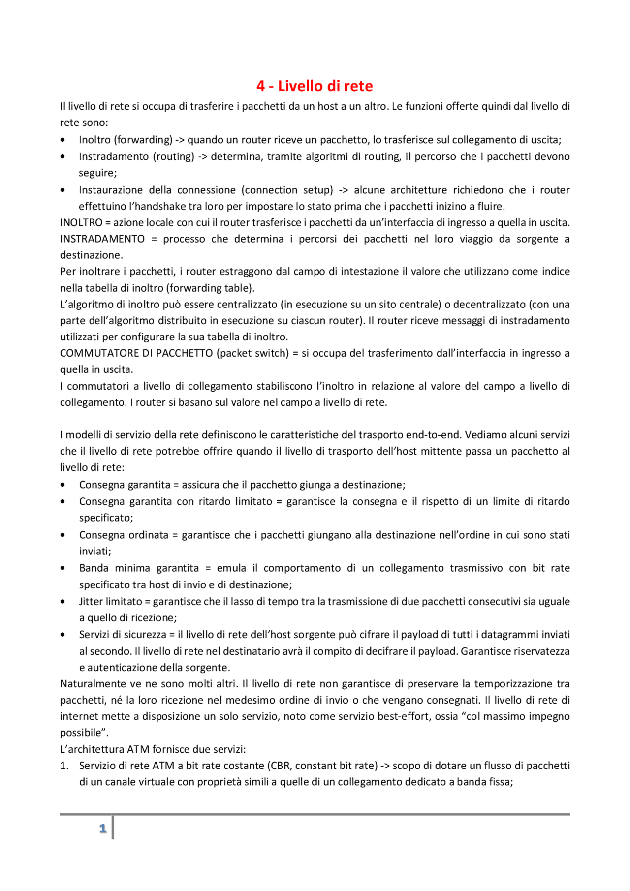 Reti Di Calcolatori E Internet Capitolo 4 Docsity