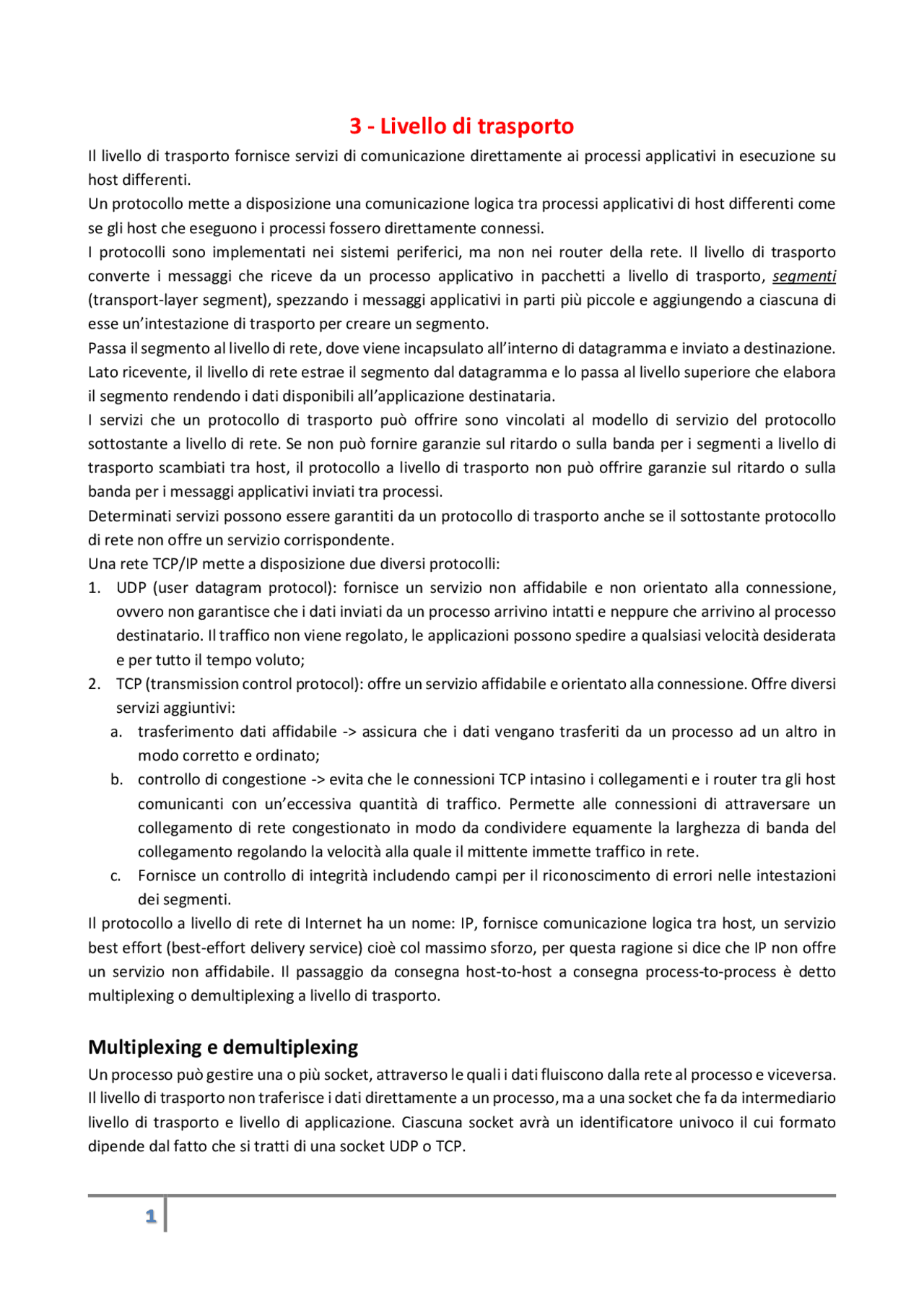 Reti Di Calcolatori E Internet Capitolo 3 Docsity
