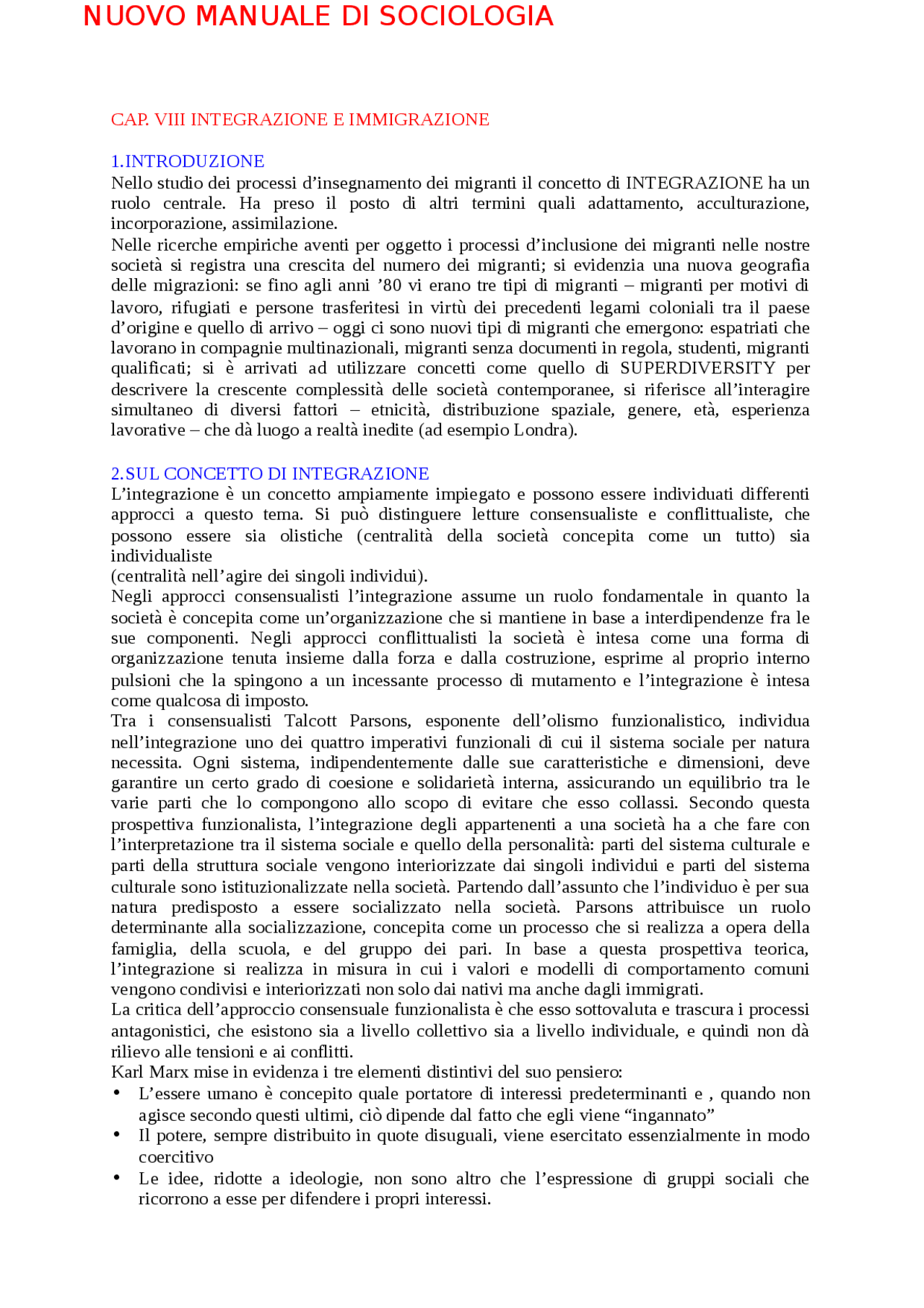 Nuovo Manuale Di Sociologia Docsity