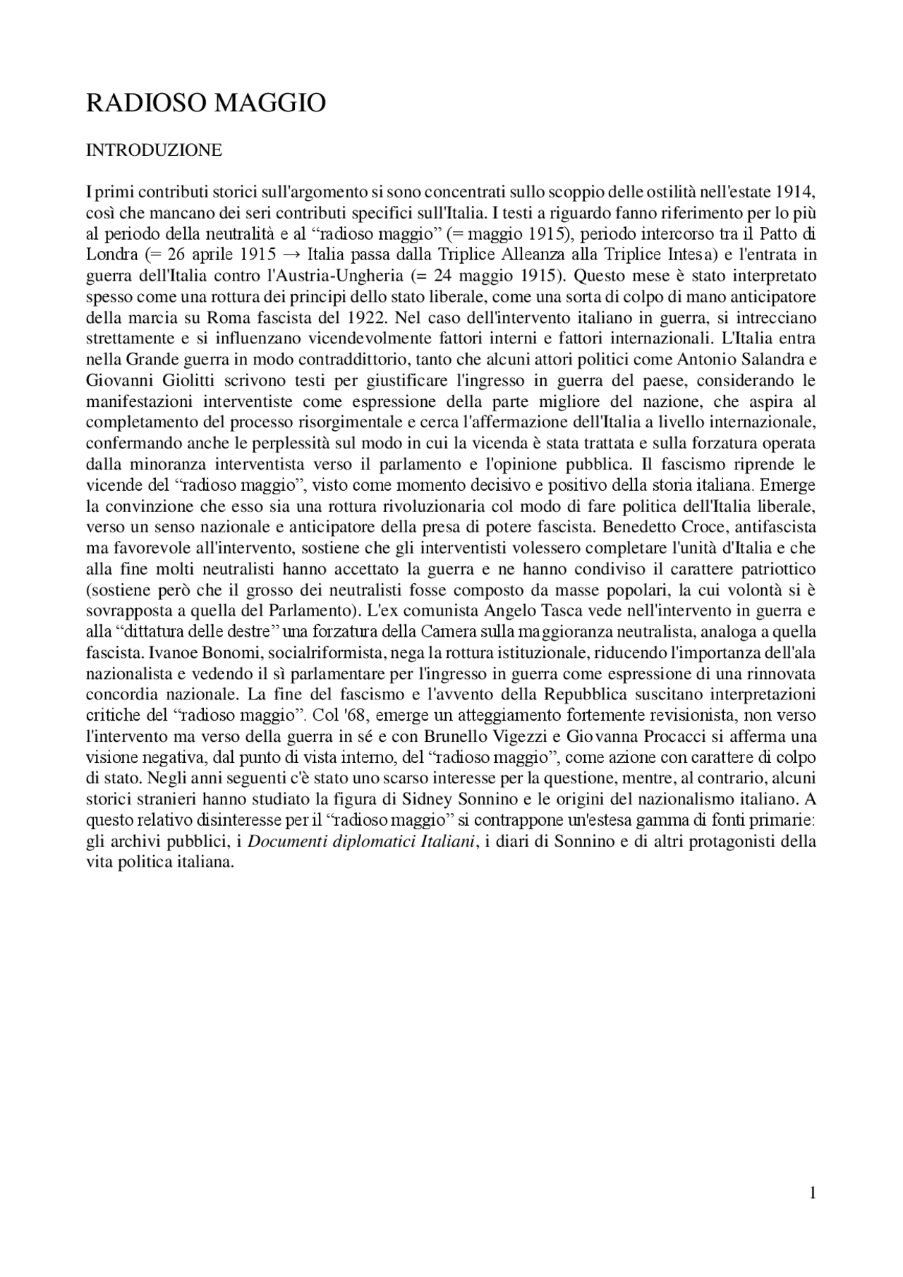 Radioso Maggio A Varsori Docsity