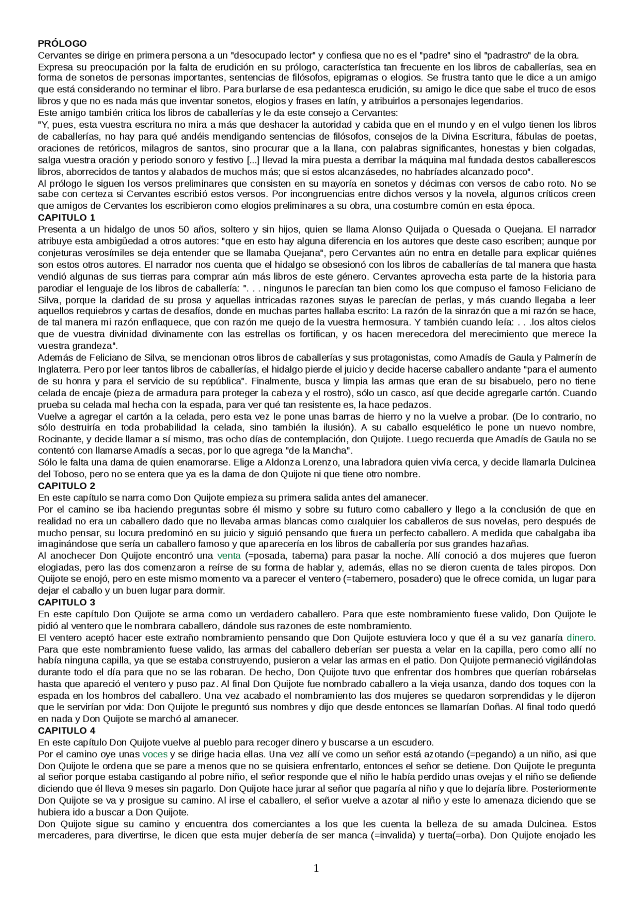 Riassunti Don Chisciotte M De Cervantes Docsity