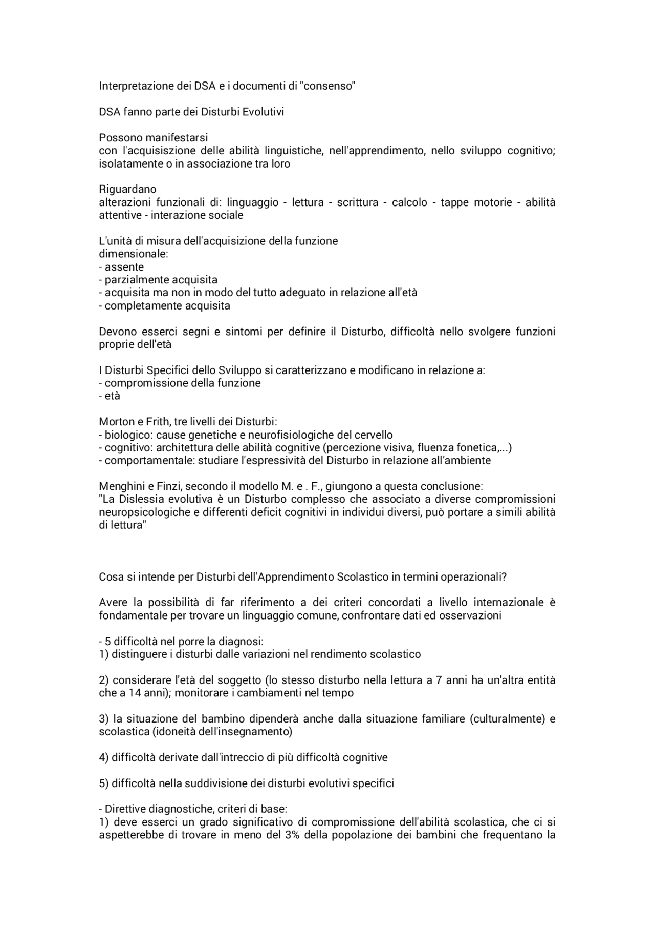 Diagnosi Dei Disturbi Specifici Dellapprendimento Scolastico