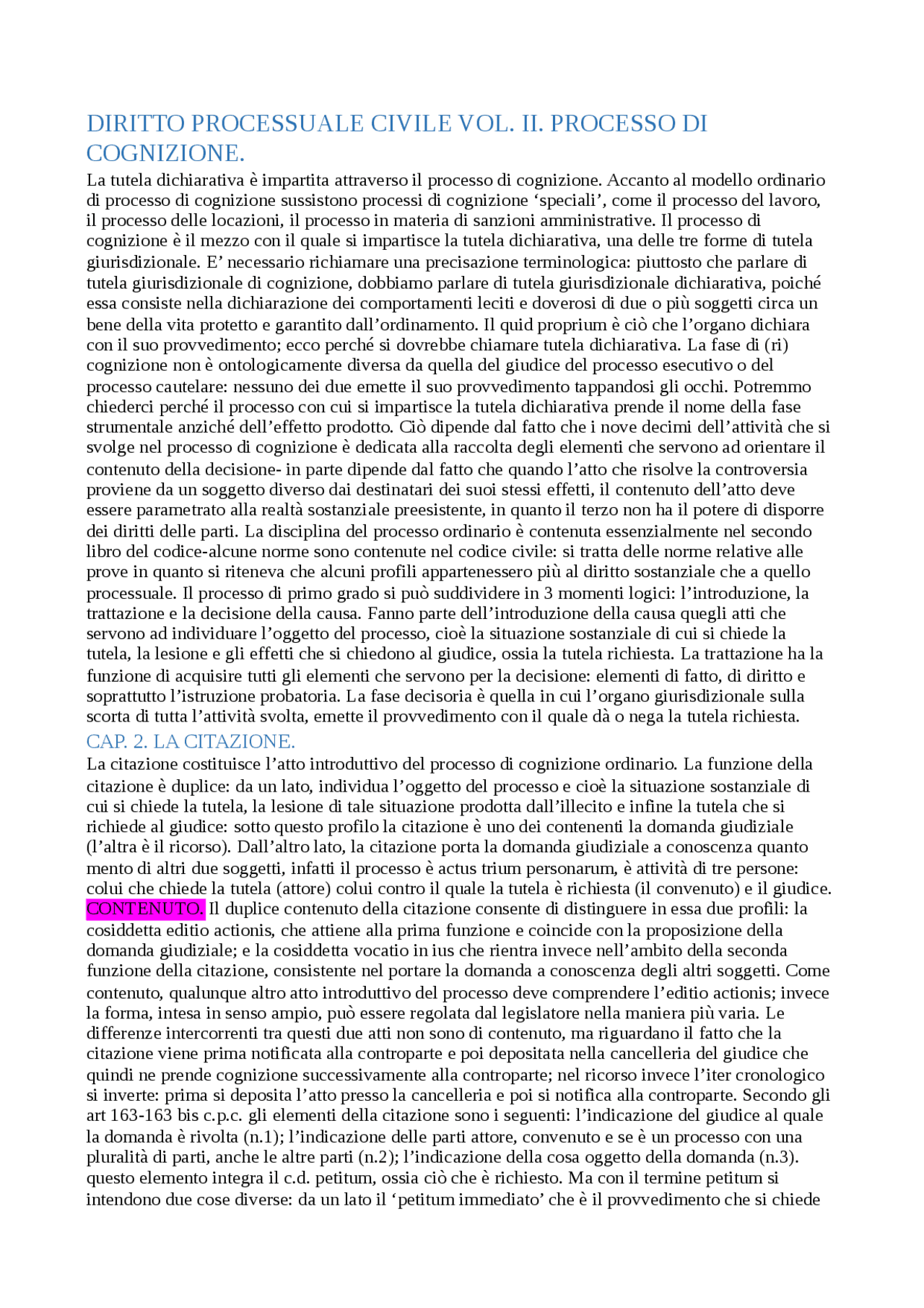 Diritto Processuale Civile Vol 2 Luiso Docsity