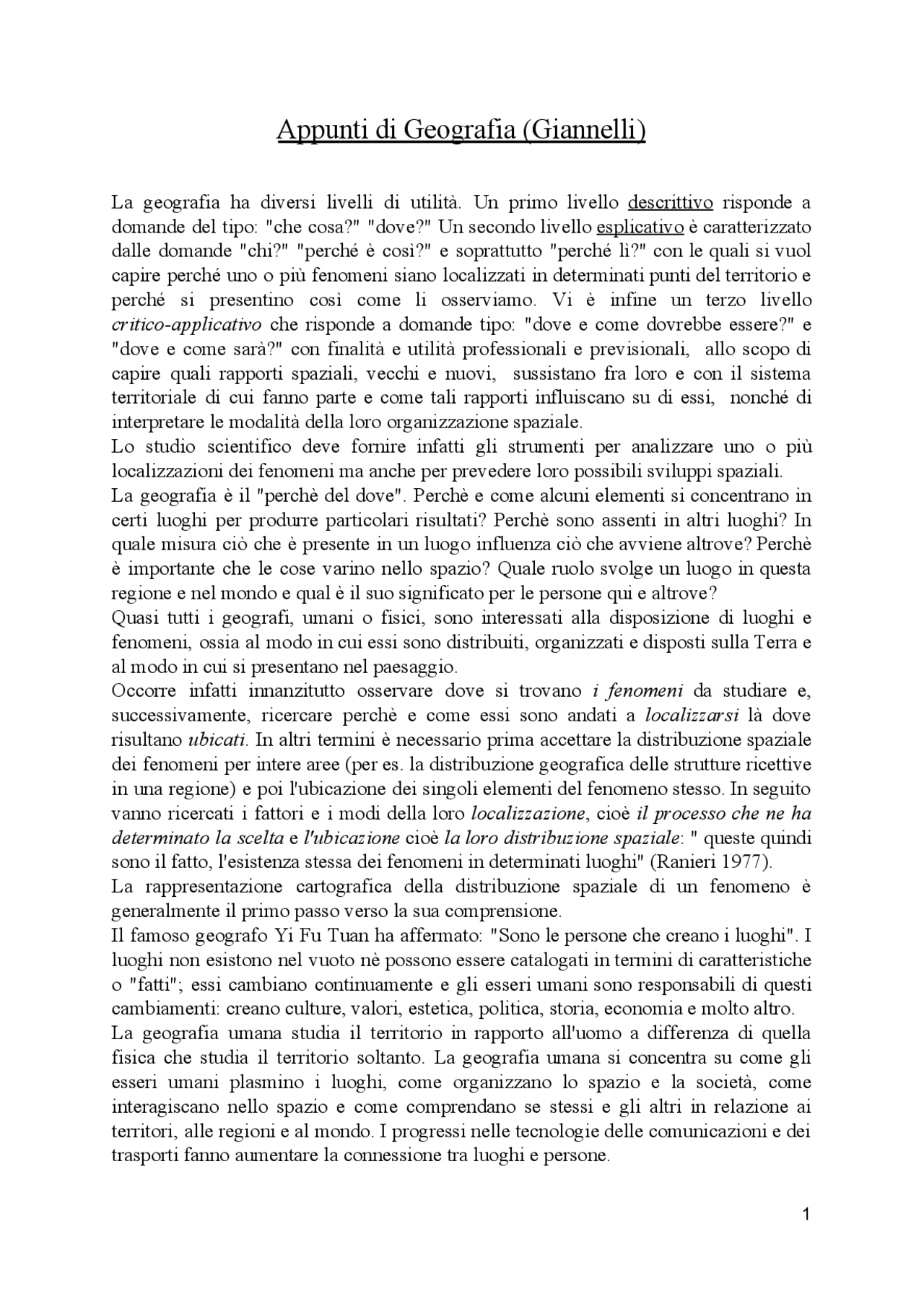 Appunti Di Geografia Docsity