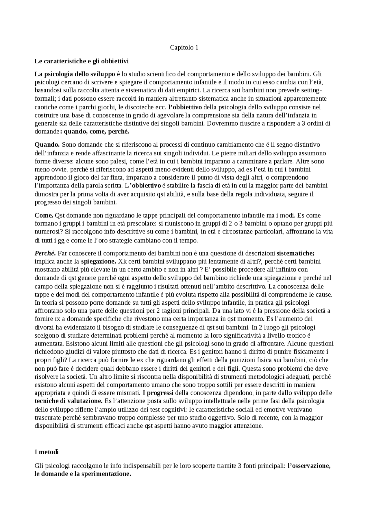Psicologia Dello Sviluppo Volume 1 Docsity
