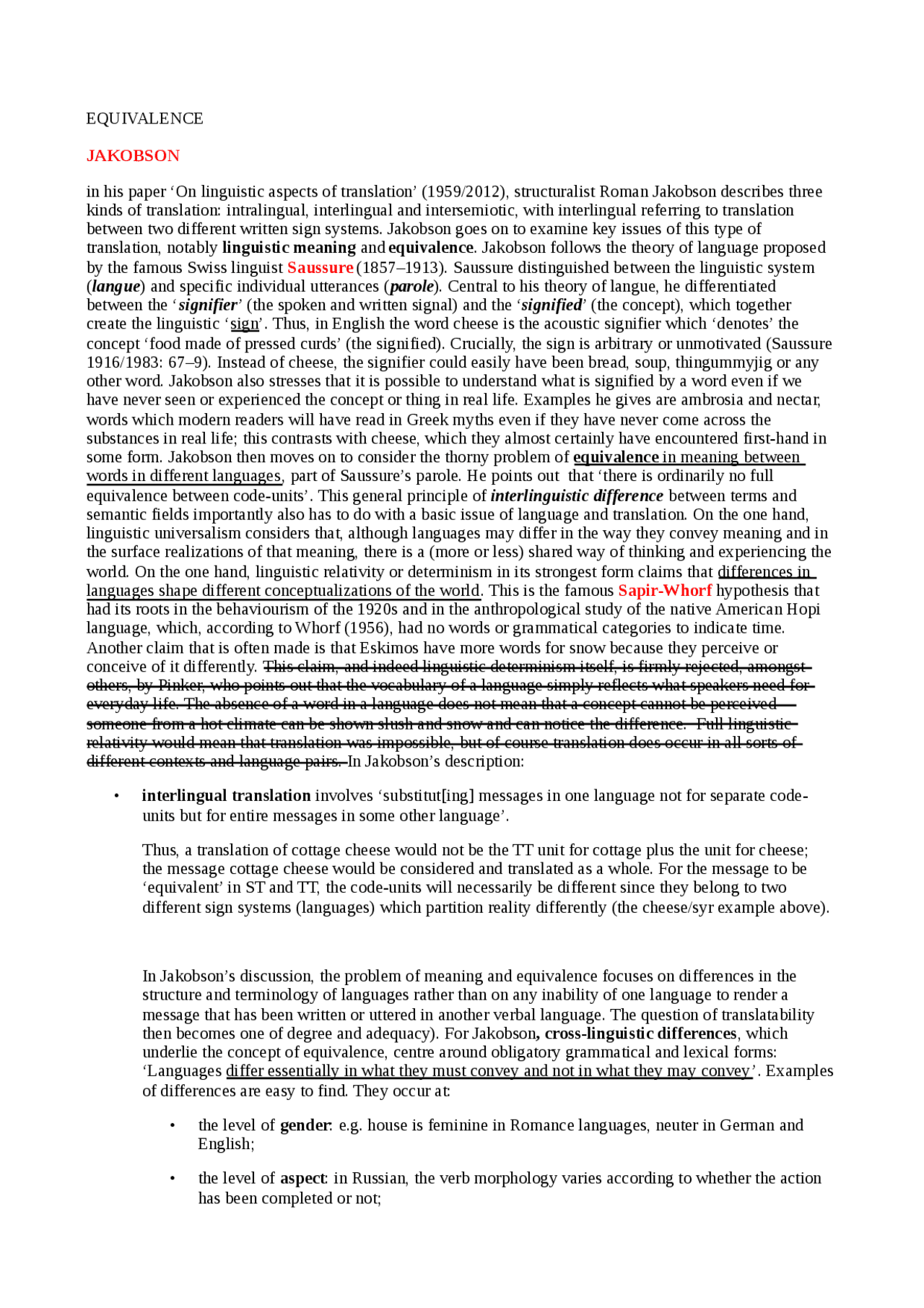 Equivalence In Translation Docsity
