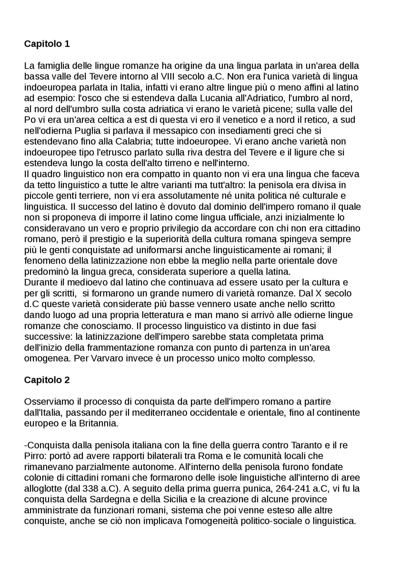 Il Latino E La Formazione Delle Lingue Romanze Docsity