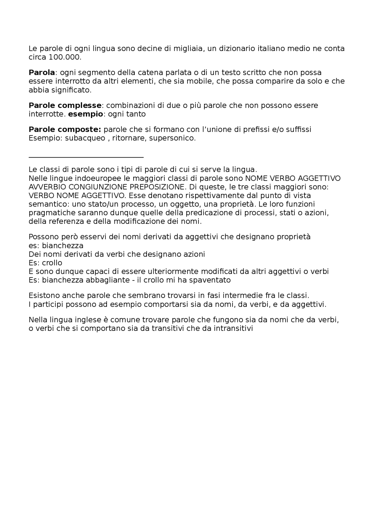 Riassunto Capitolo Lessico Docsity
