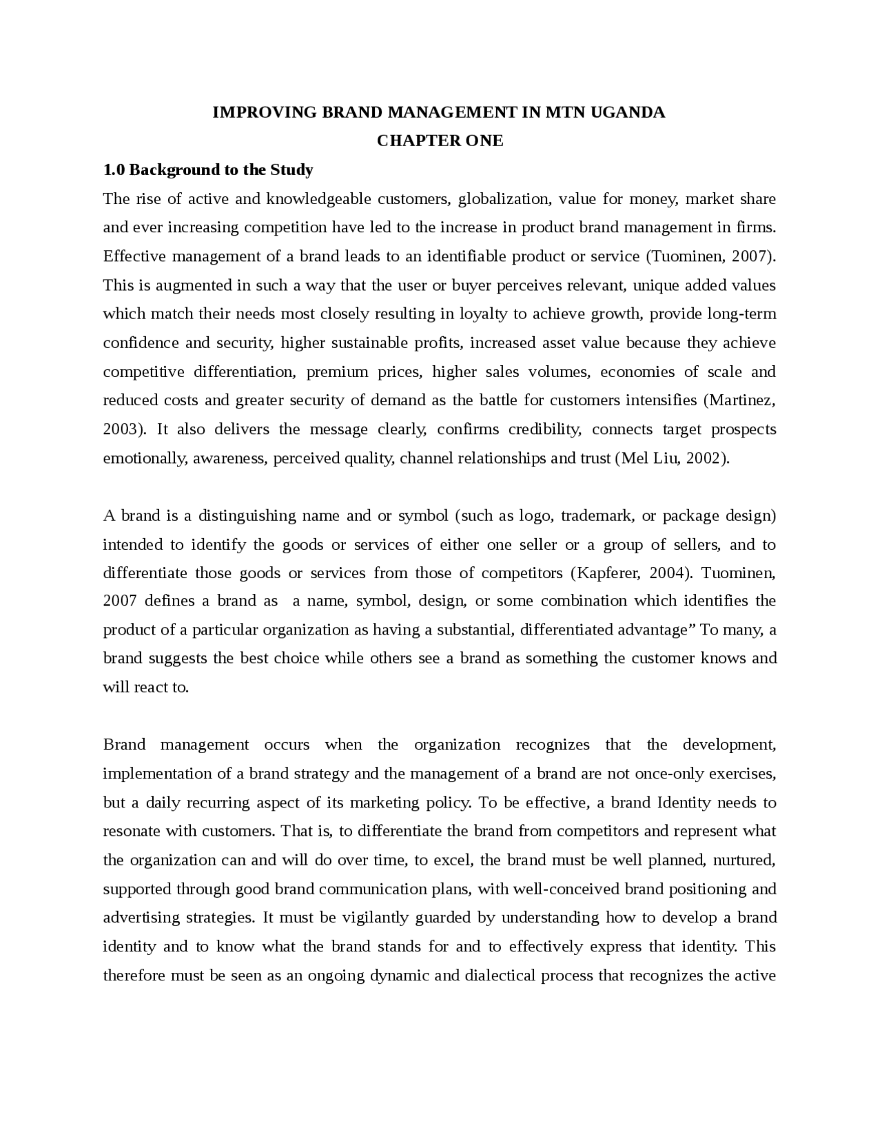 Improving Brand Management Docsity