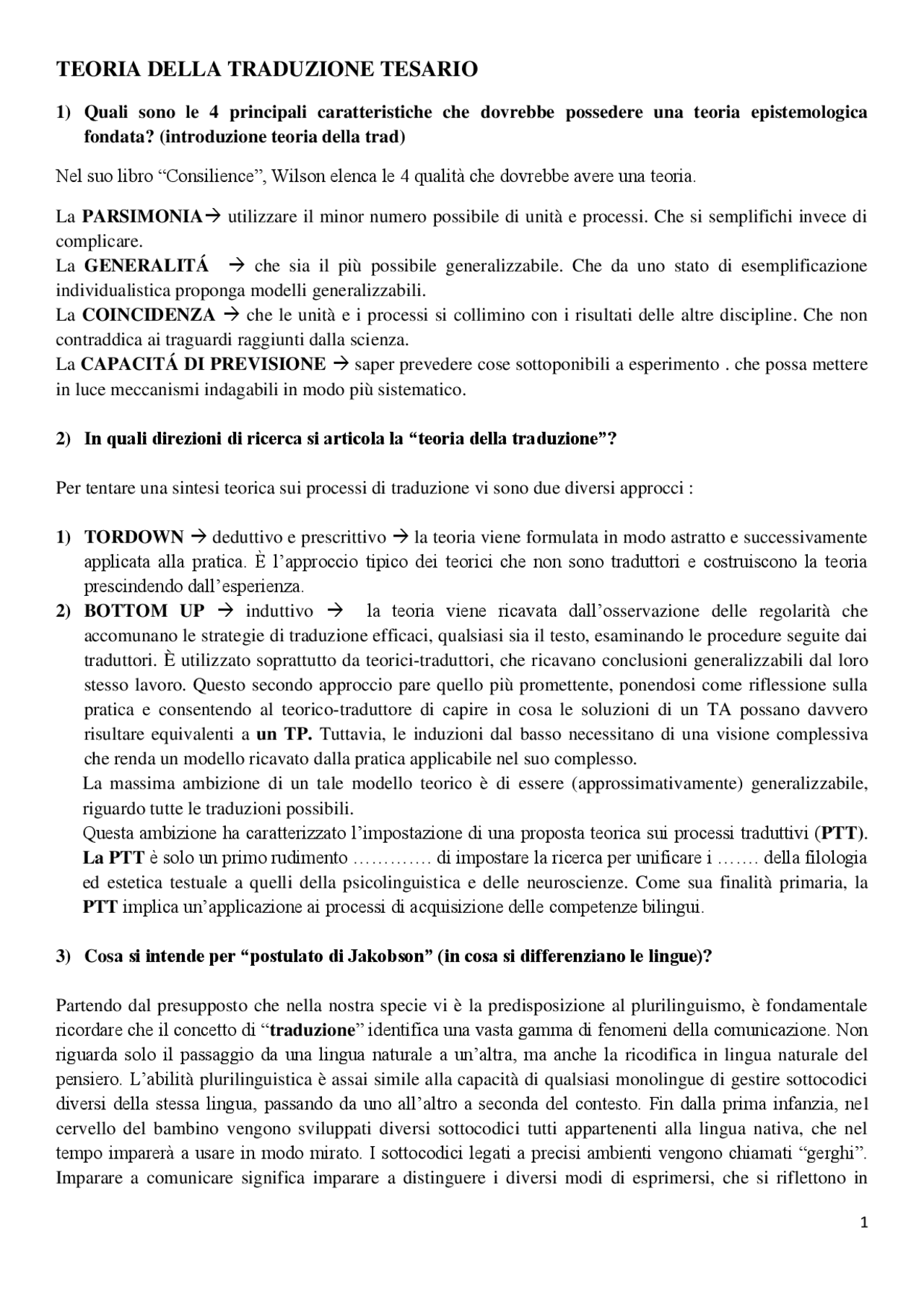 Teoria Della Traduzione Docsity
