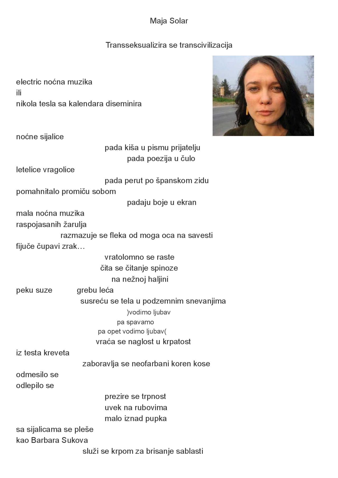 Maja Solar - Transseksualizacija civilizacije | Skripte' predlog Srpski ...