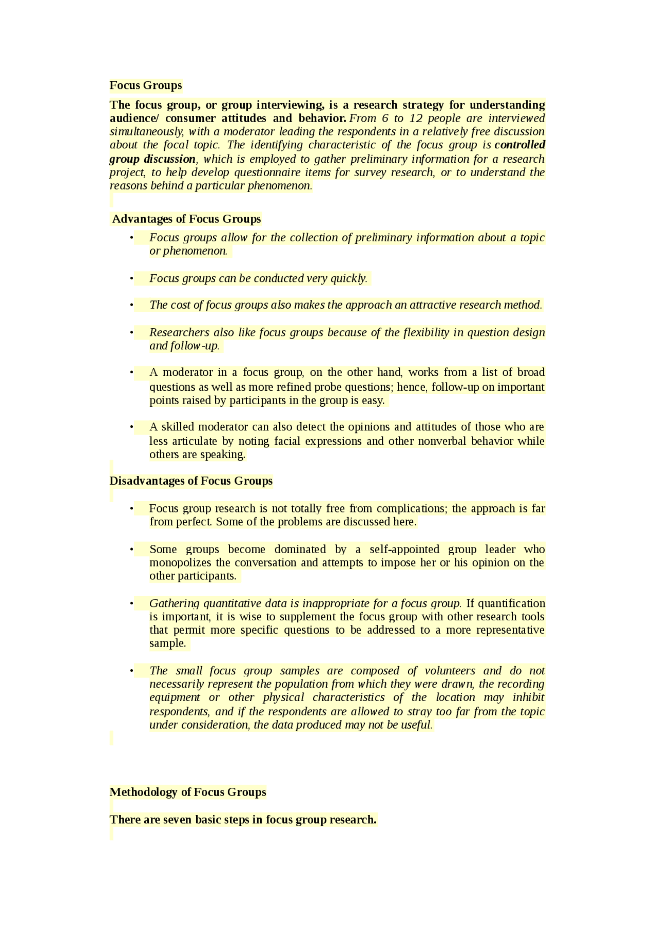 Methodology And Research Docsity