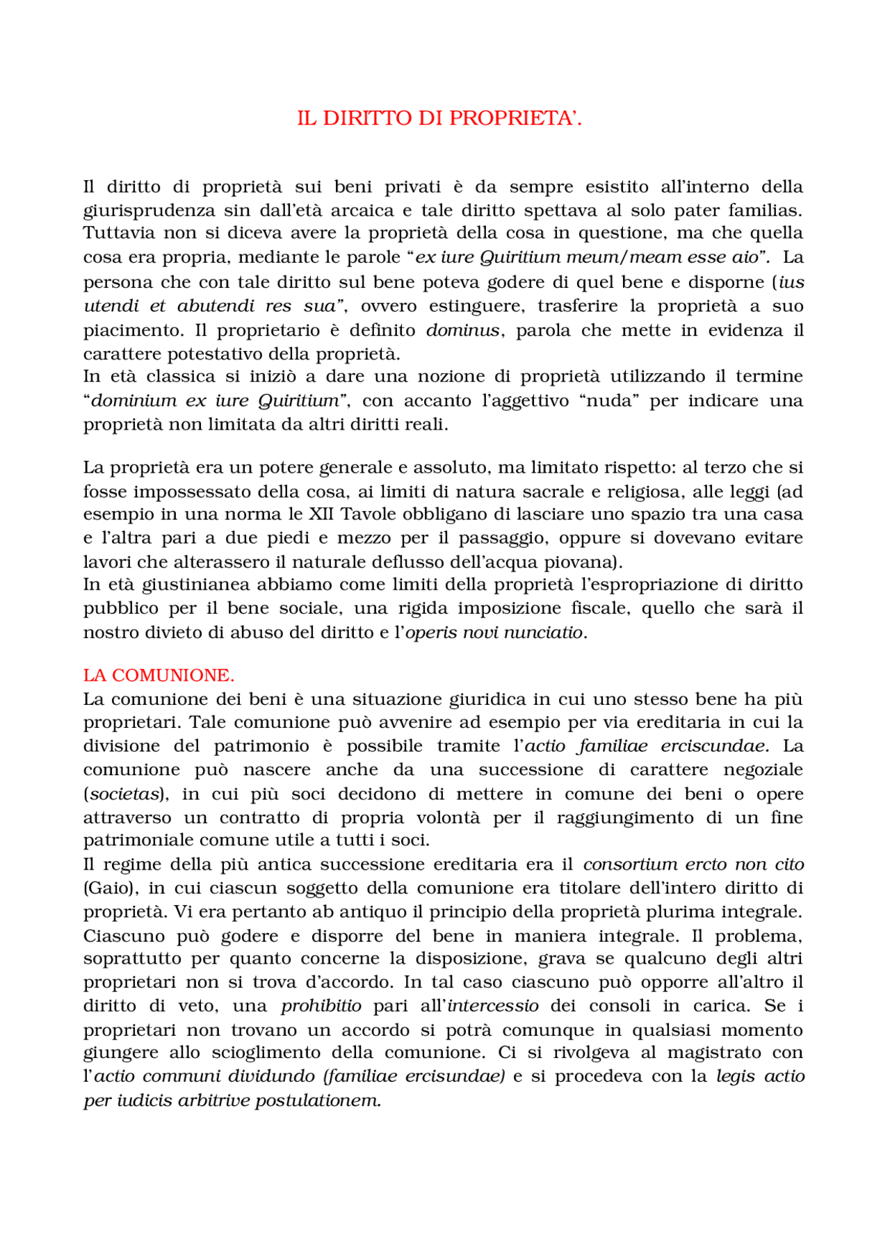 Diritto Di Proprietà E Diritti Reali Manuale Pugliese Sitzia Docsity