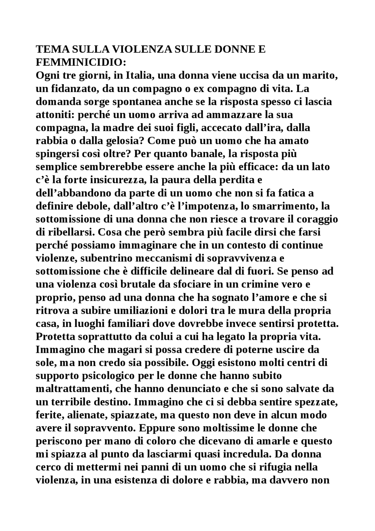 Violenza Sulle Donne Docsity