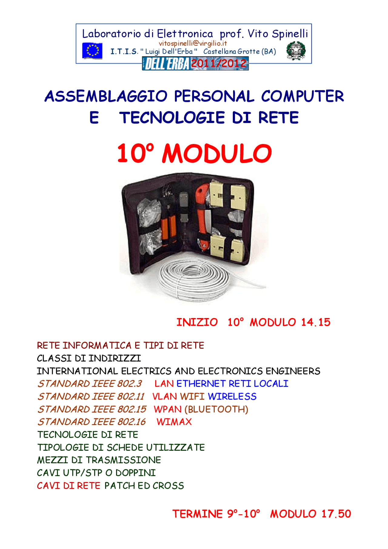 10 Modulo di Assemblaggio PC: REALIZZARE UNA RETE - Docsity