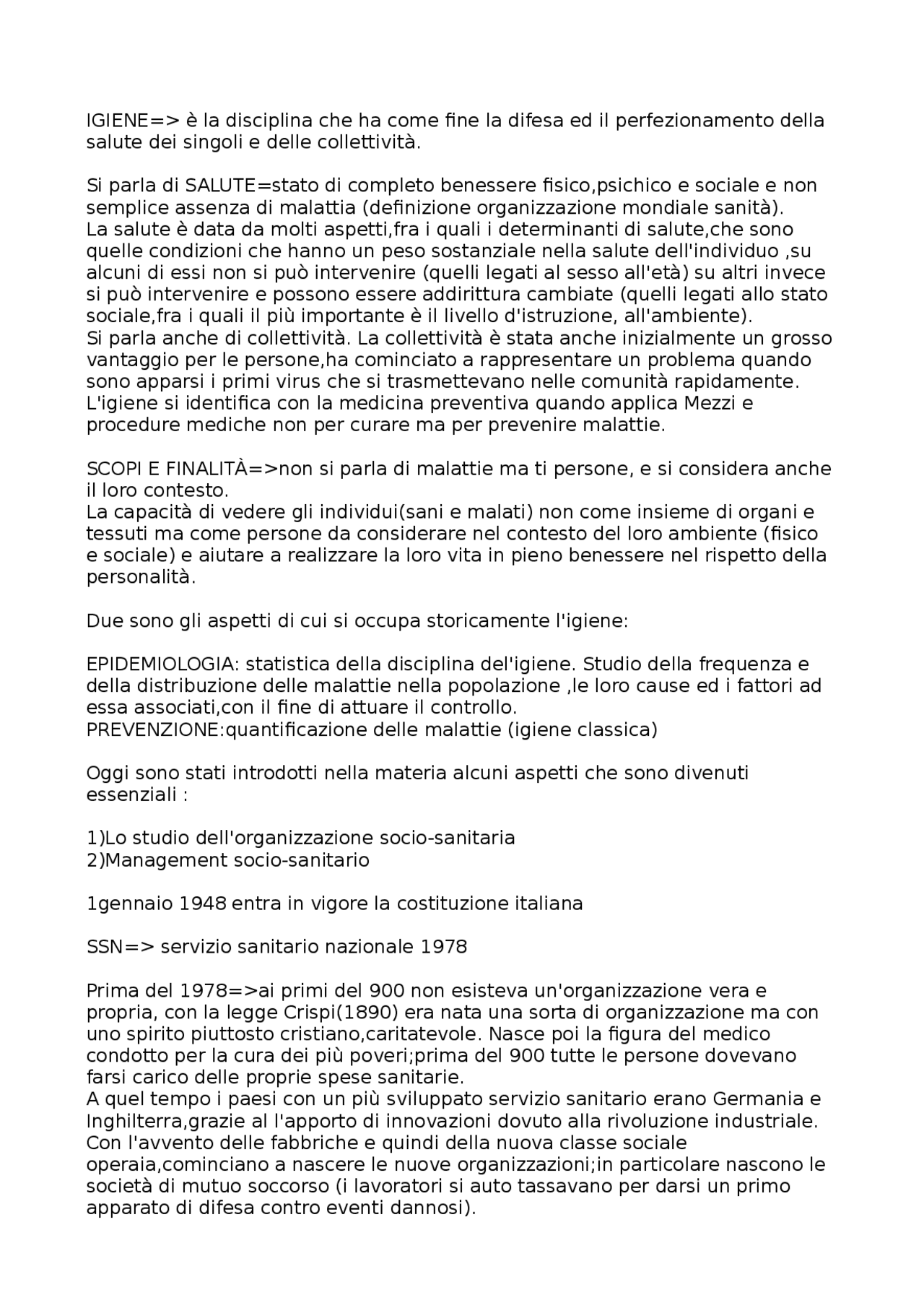 Appunti Esame Igiene Docsity
