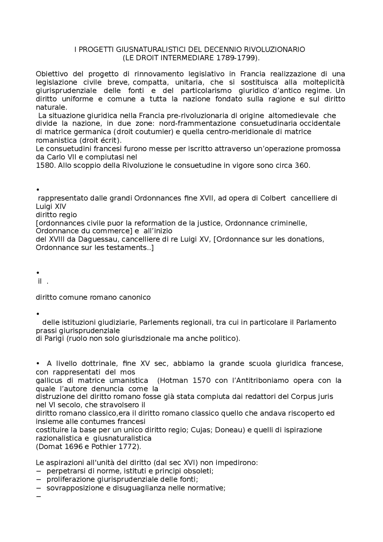 Storia Della Codificazione Civile Docsity
