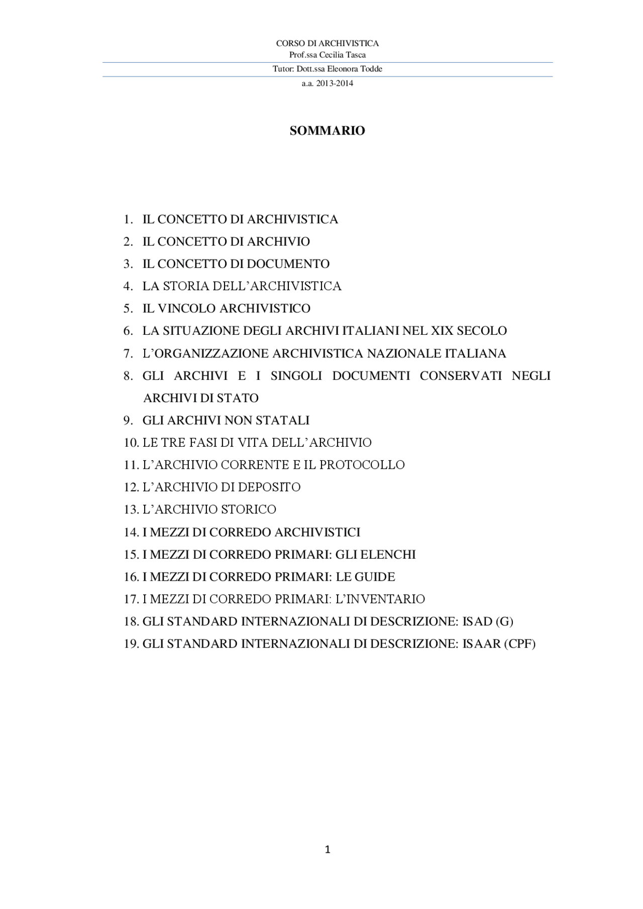 Corso Di Archivistica Docsity