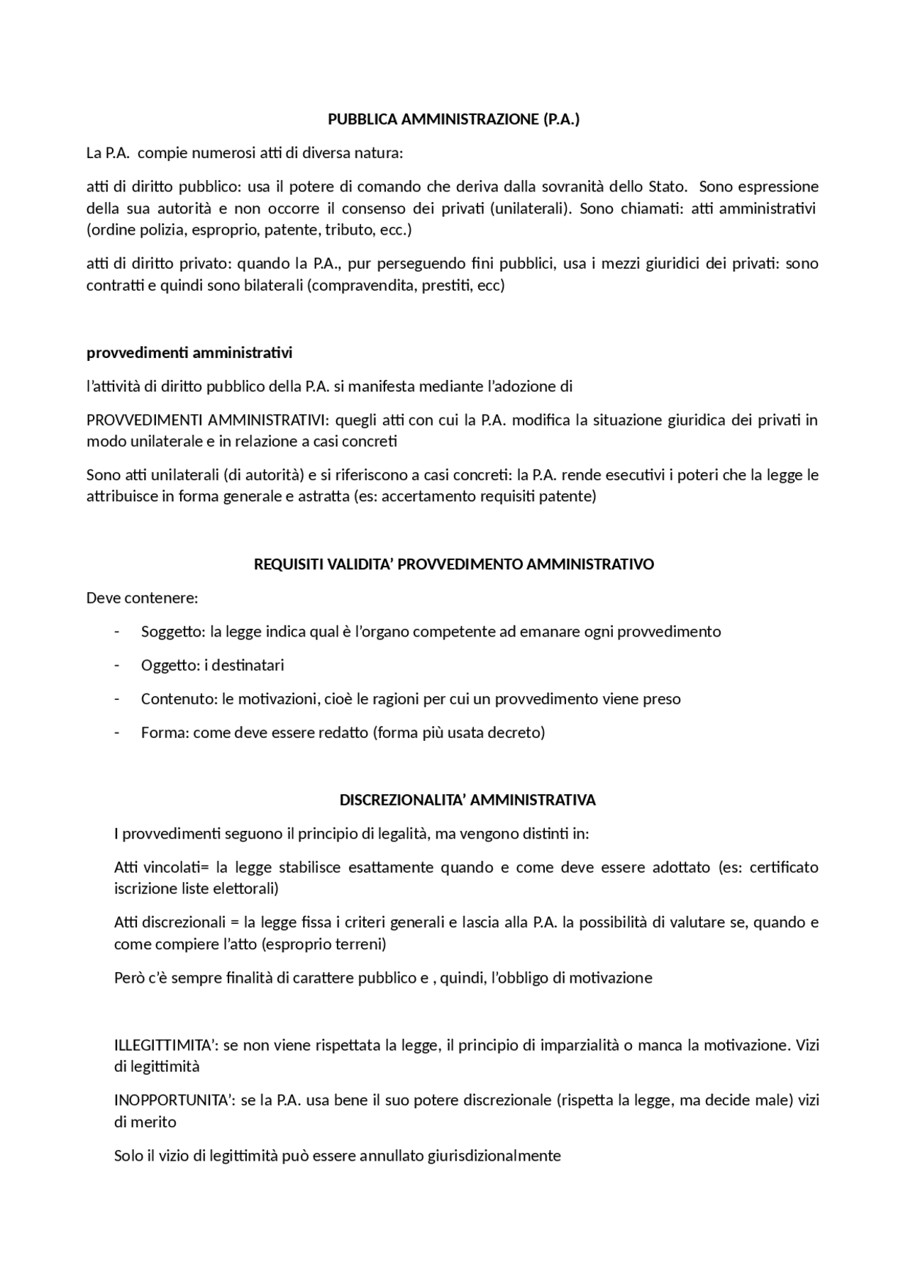 Appunti Diritto Pubblica Amministrazione Docsity