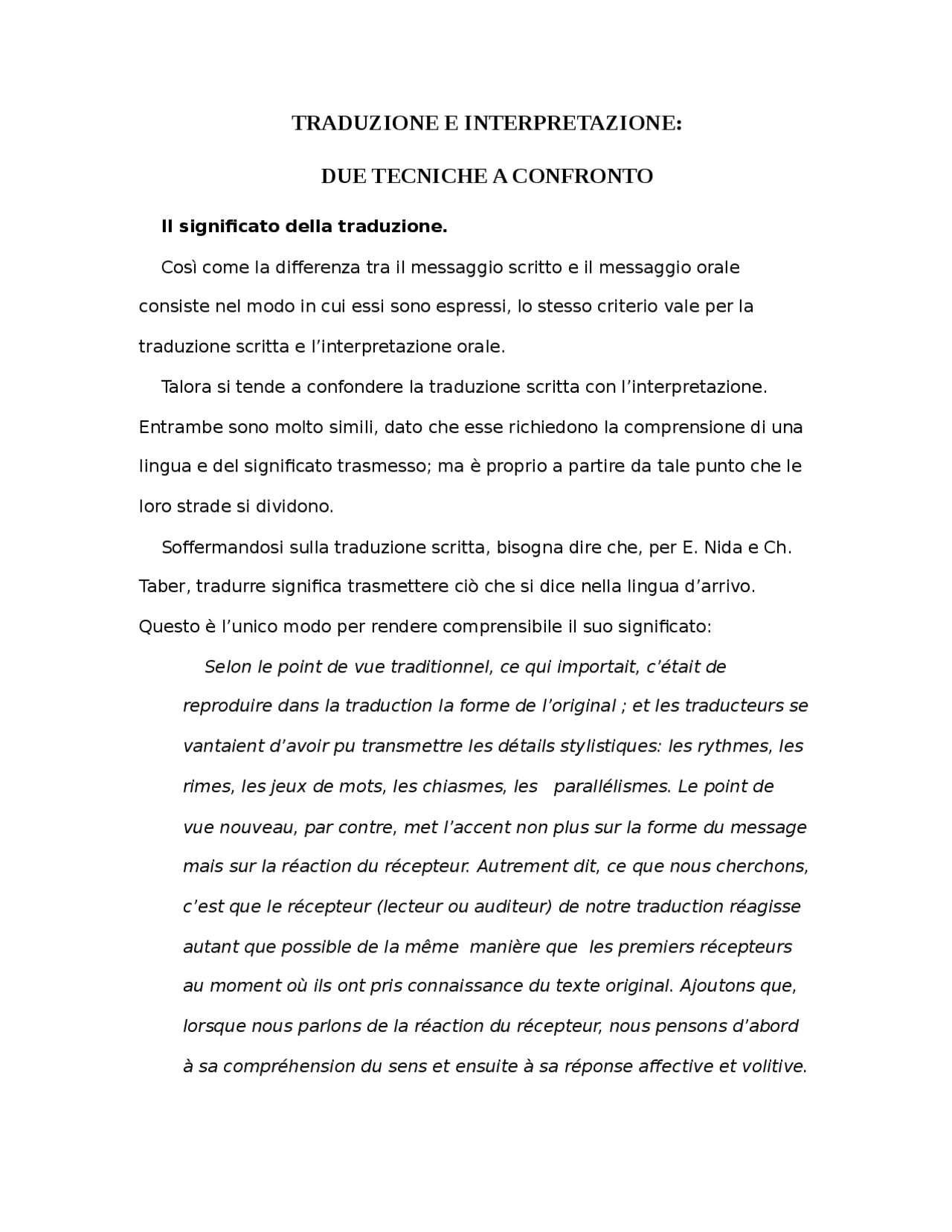 Traduzione E Interpretazione Docsity
