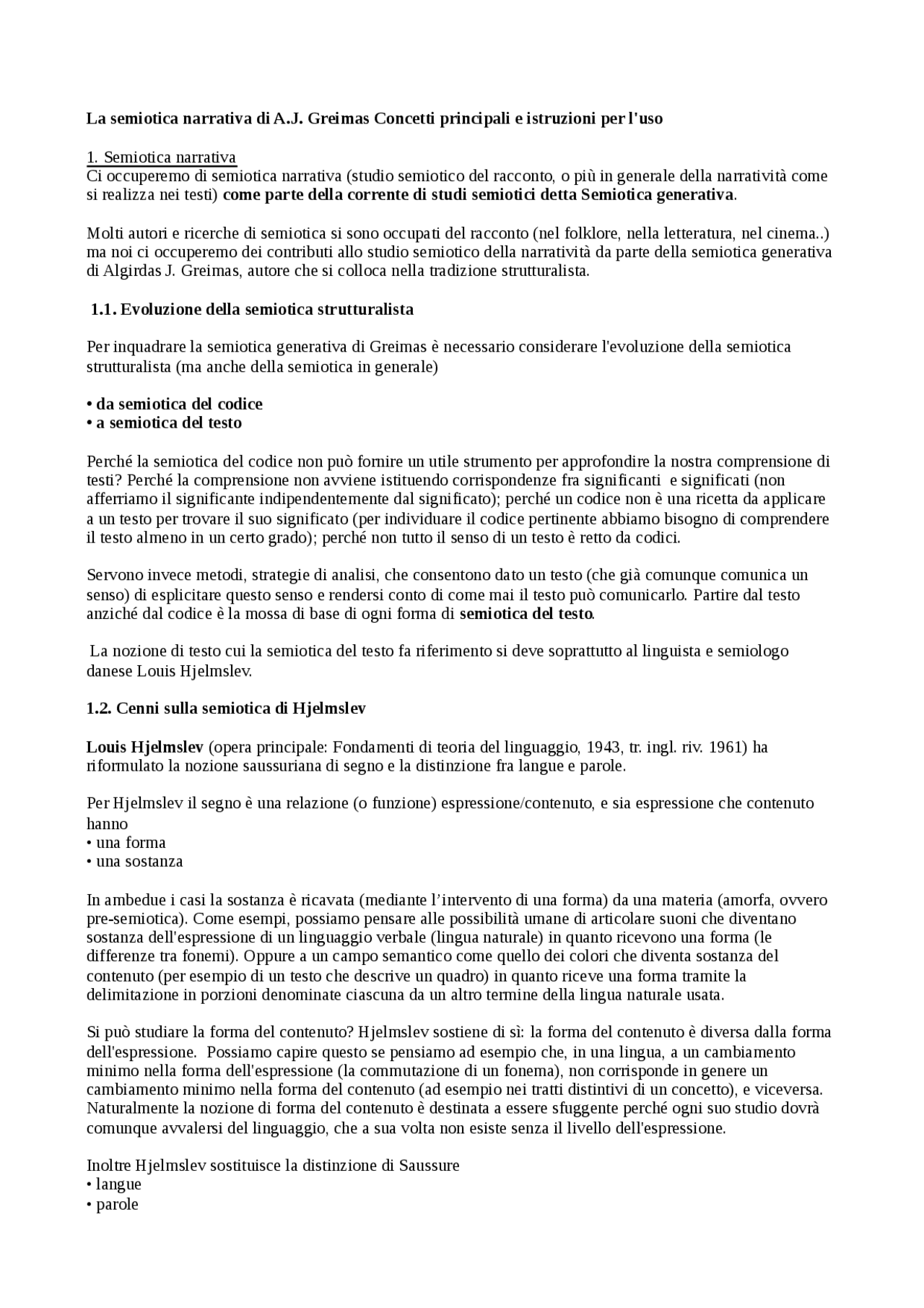 La Semiotica Narrativa Docsity