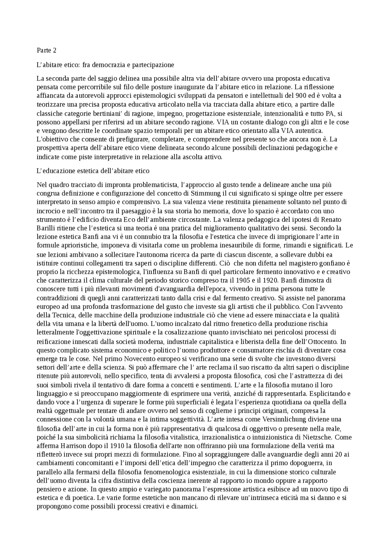 Labitare Etico Testo Per Esame Docsity