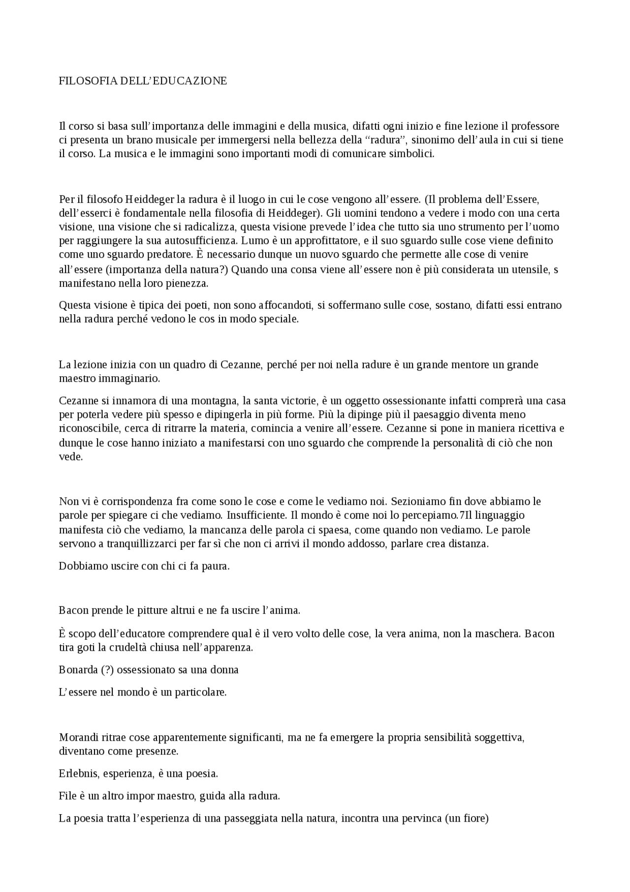 Filosofia Delleducazione Appunti Mottana Paolo Docsity