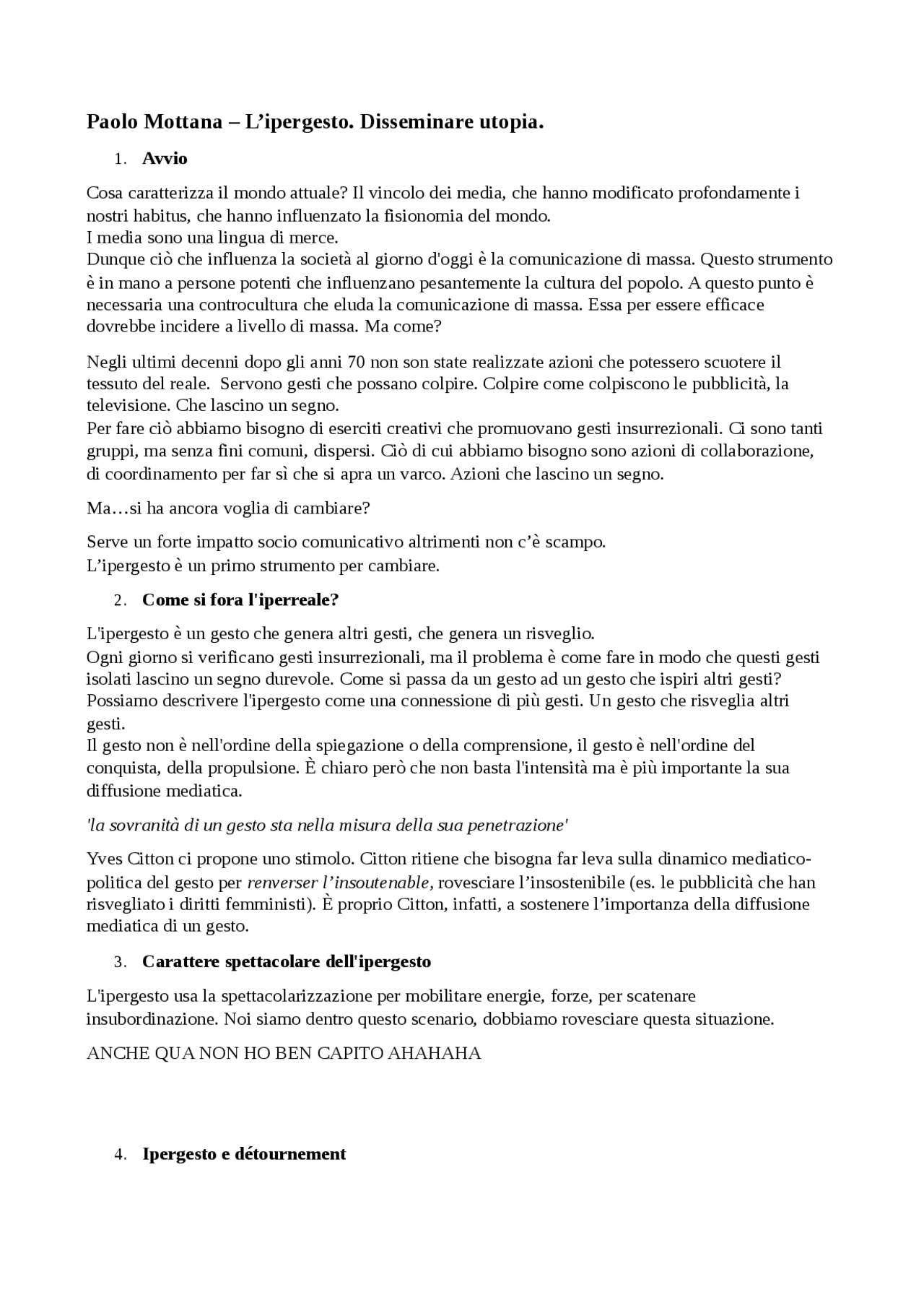 Appunti In Preparazione Esame Con Paolo Mottana Filosofia Dell