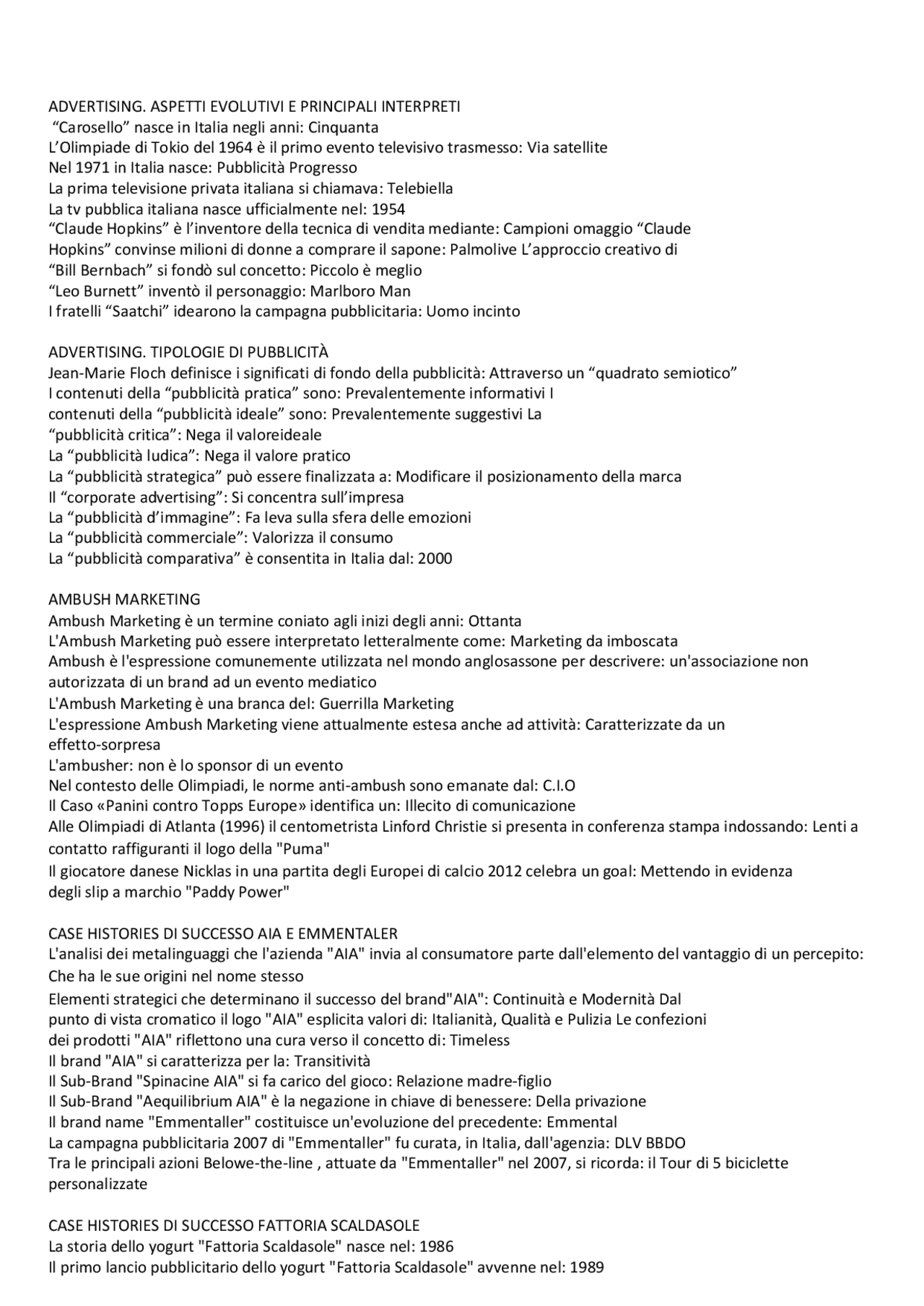 Test Fine Lezione Strategie Di Comunicazione Dimpresa Docsity