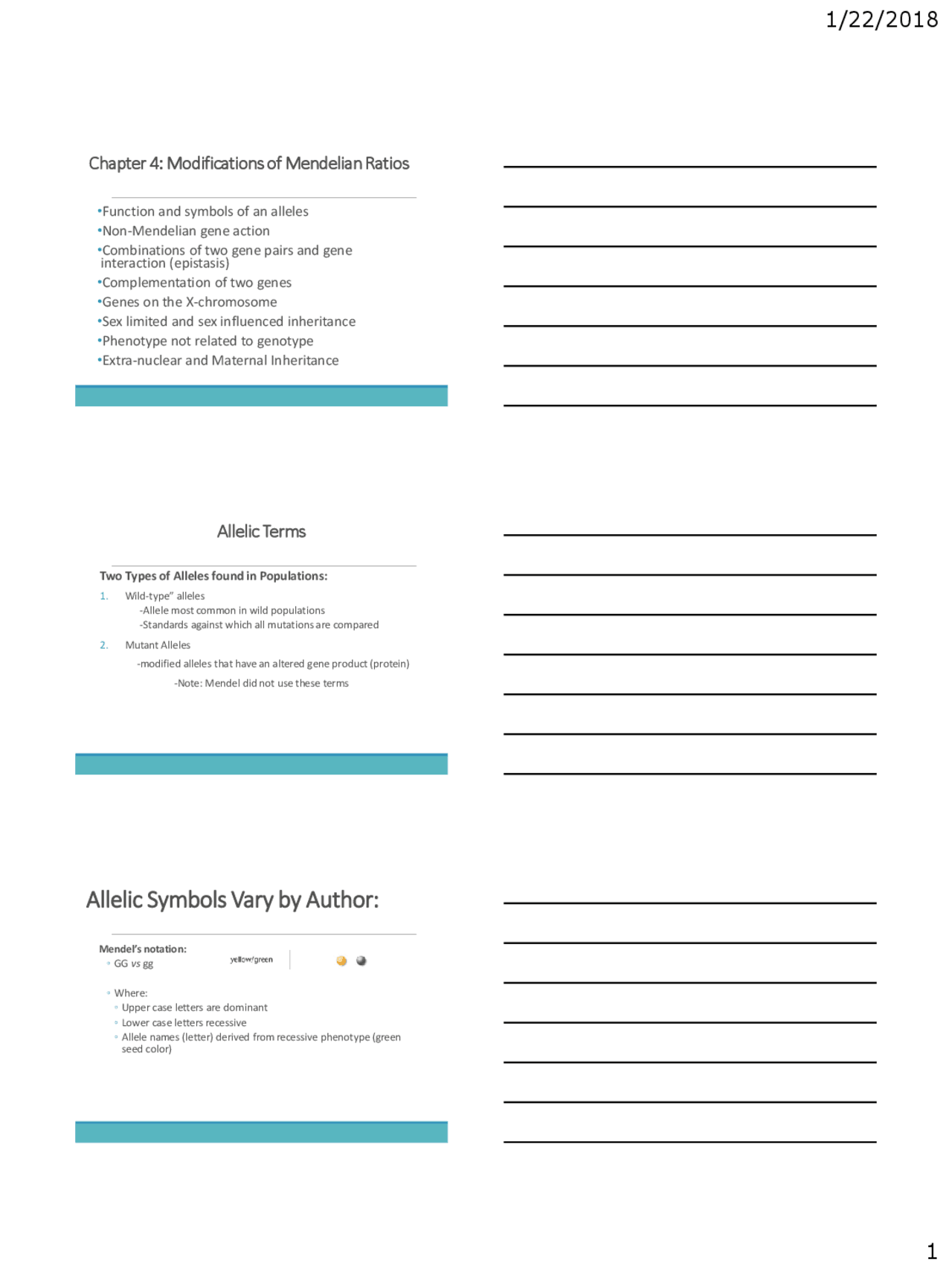 Lecture Notes On Modifications Of Mendelian Ratios Socr 330 Docsity
