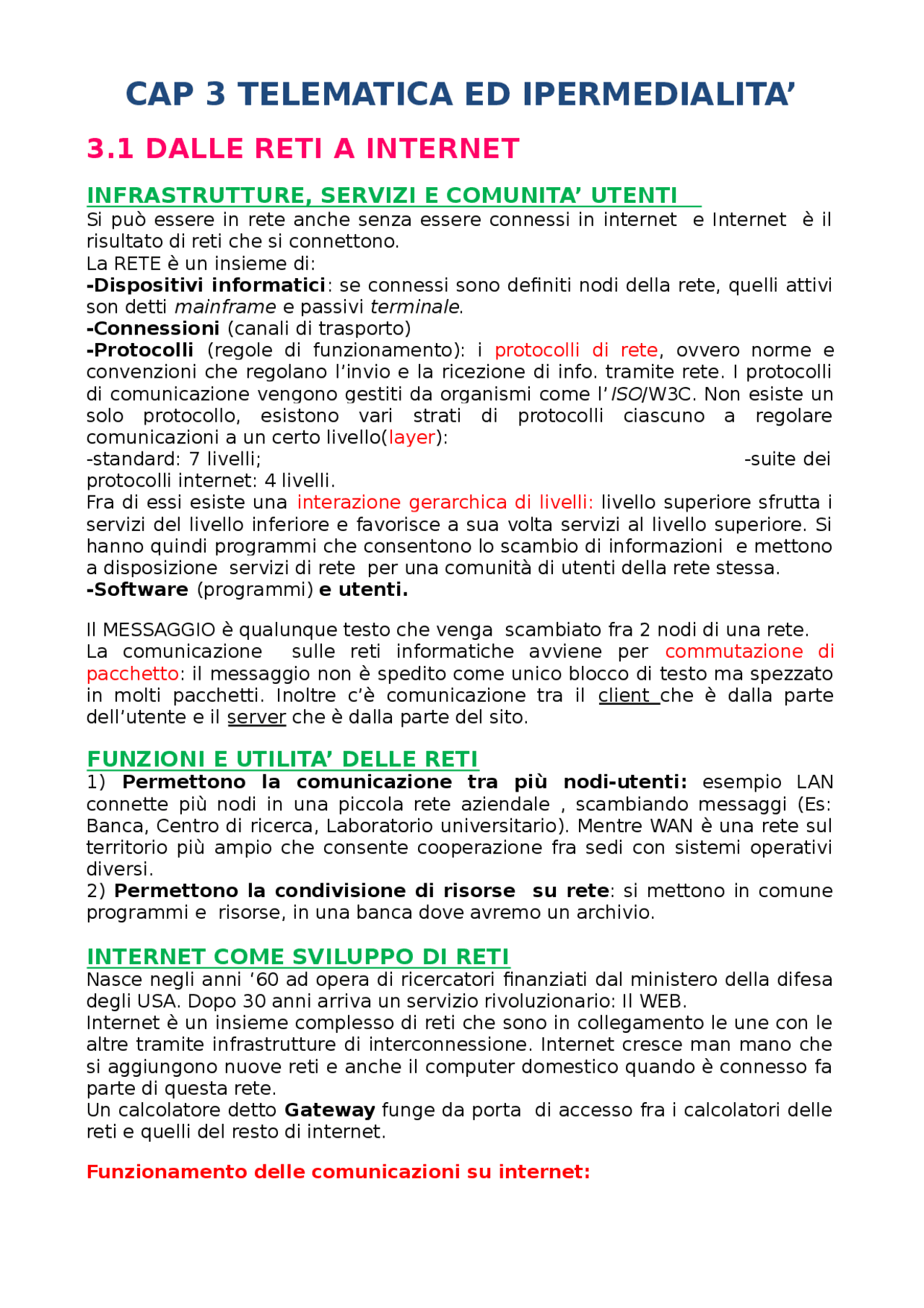 Marco Lazzari Informatica Umanistica Capitoli 3 E 5 Docsity