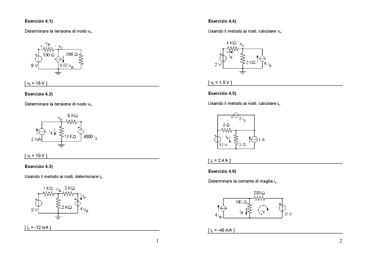 Esercizi di elettronica - Docsity