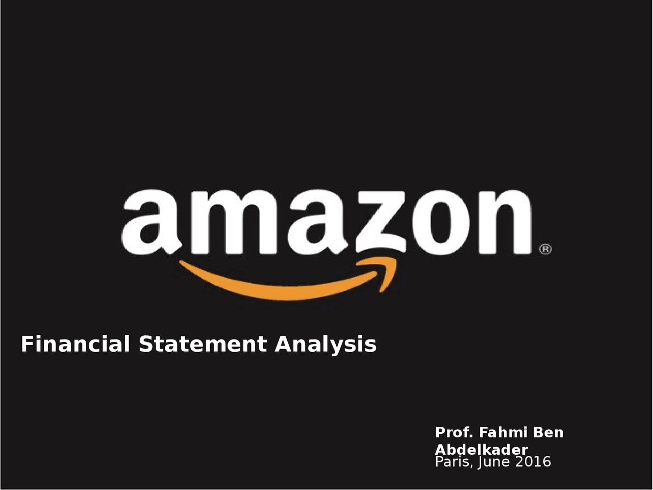 Financial Statement Analysis Amazon - Docsity